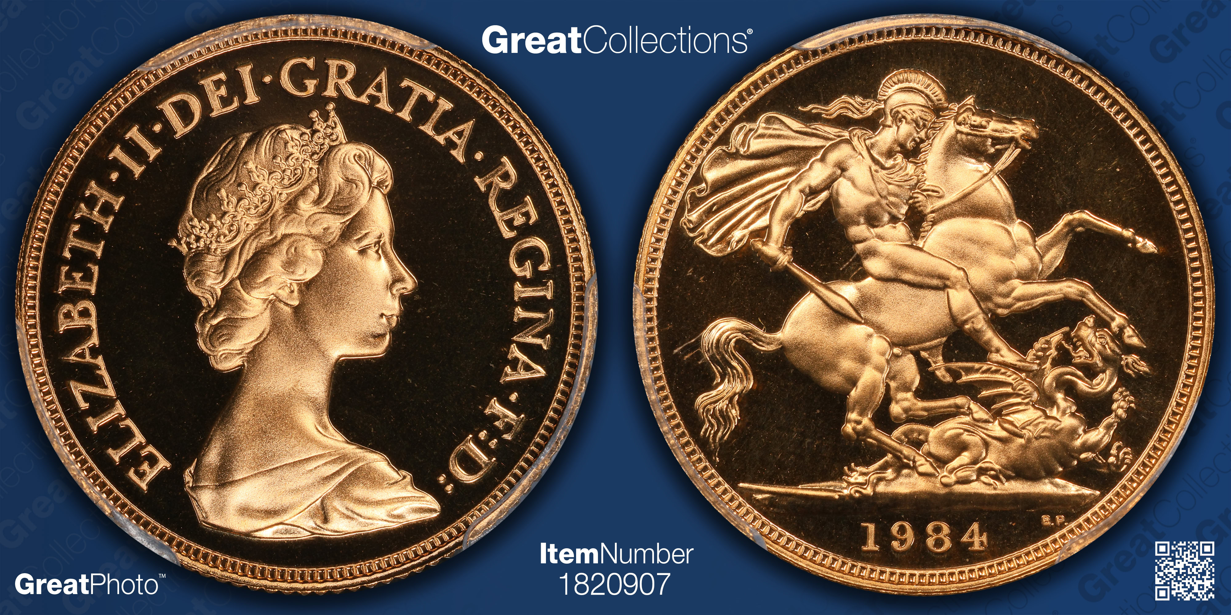 Great Britain 1984 Gold Sovereign St. George KM-919 PCGS Proof-69 DCAM ...