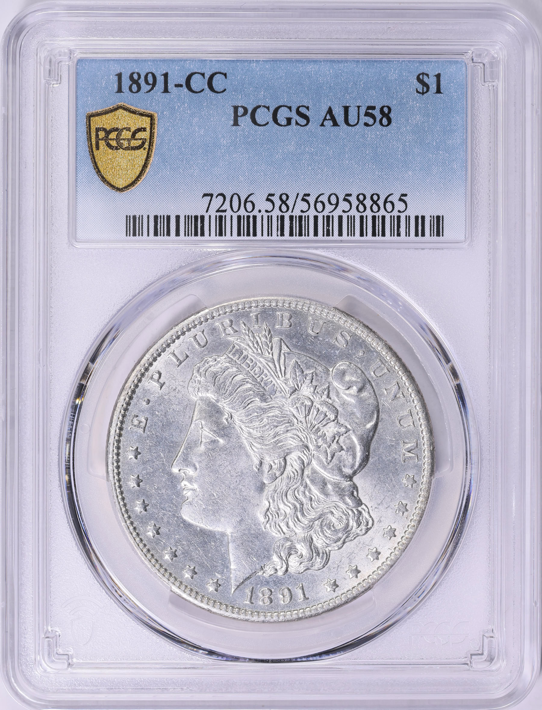 1891-CC Morgan Silver Dollar PCGS AU-58 (Item 1820932) | GreatCollections Coin Auctions