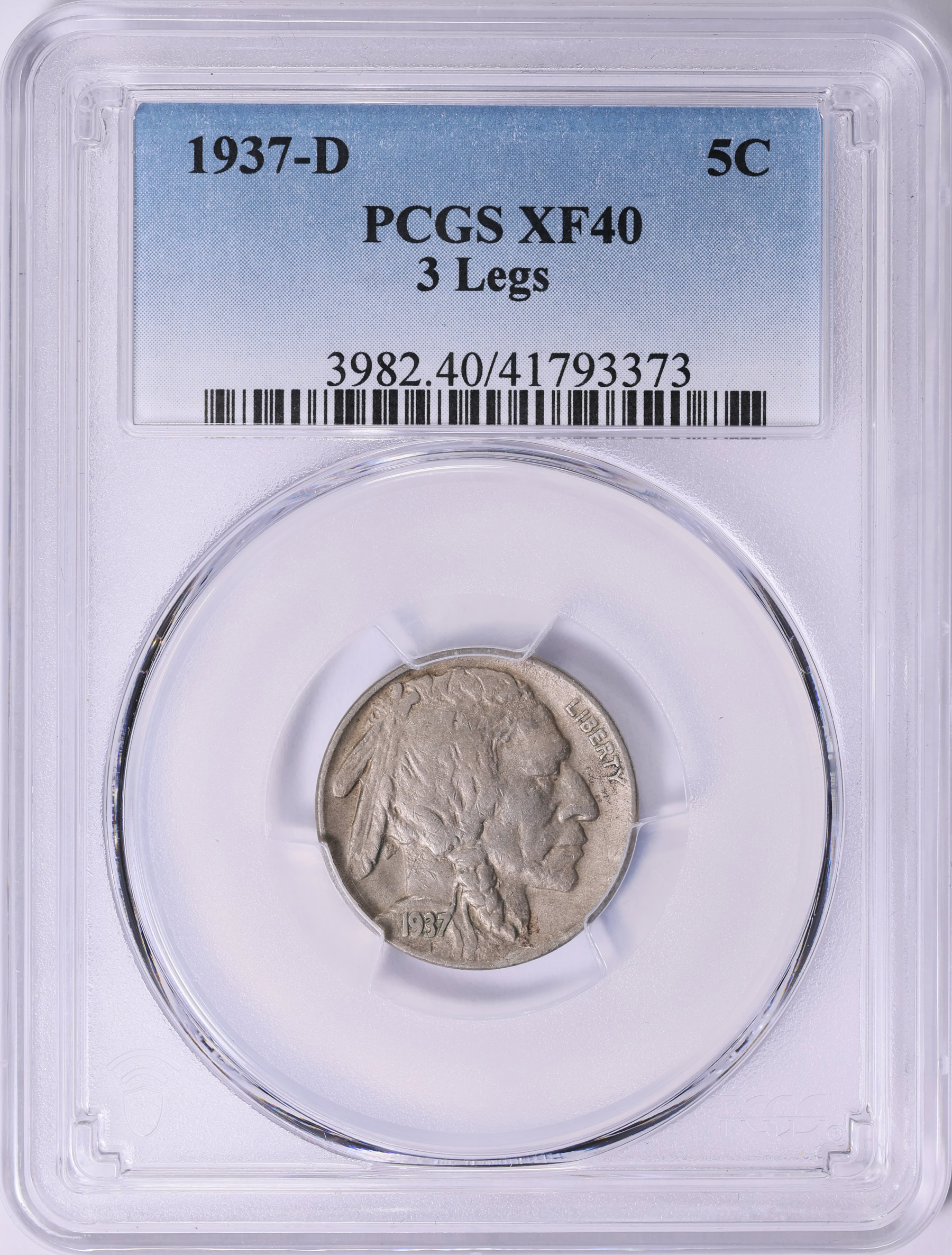 1937-D Buffalo Nickel 3 Legs PCGS XF-40 (Item 1821055) | GreatCollections Coin Auctions