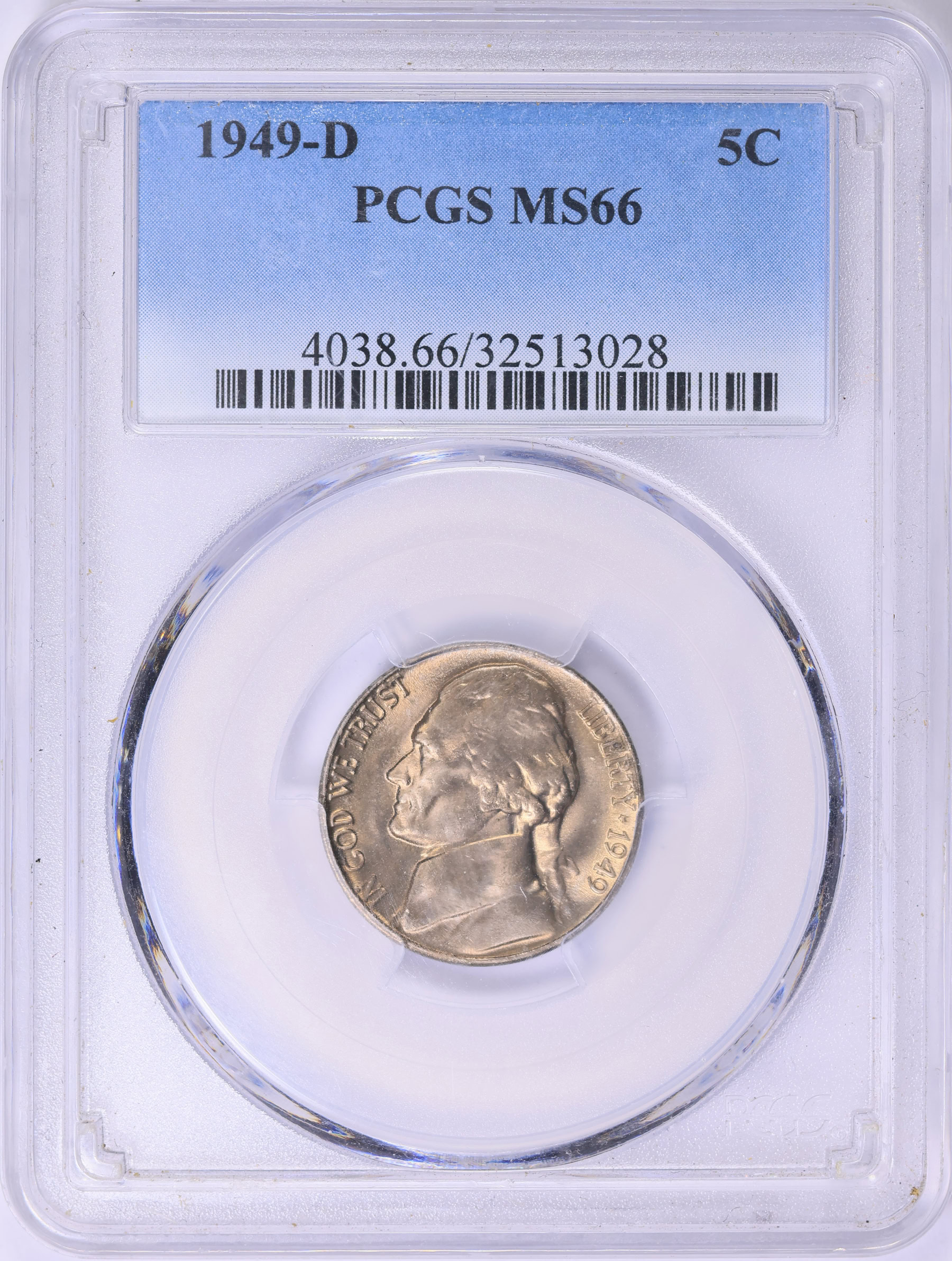 1949-D Jefferson Nickel PCGS MS-66 (Item 1821057) | GreatCollections ...