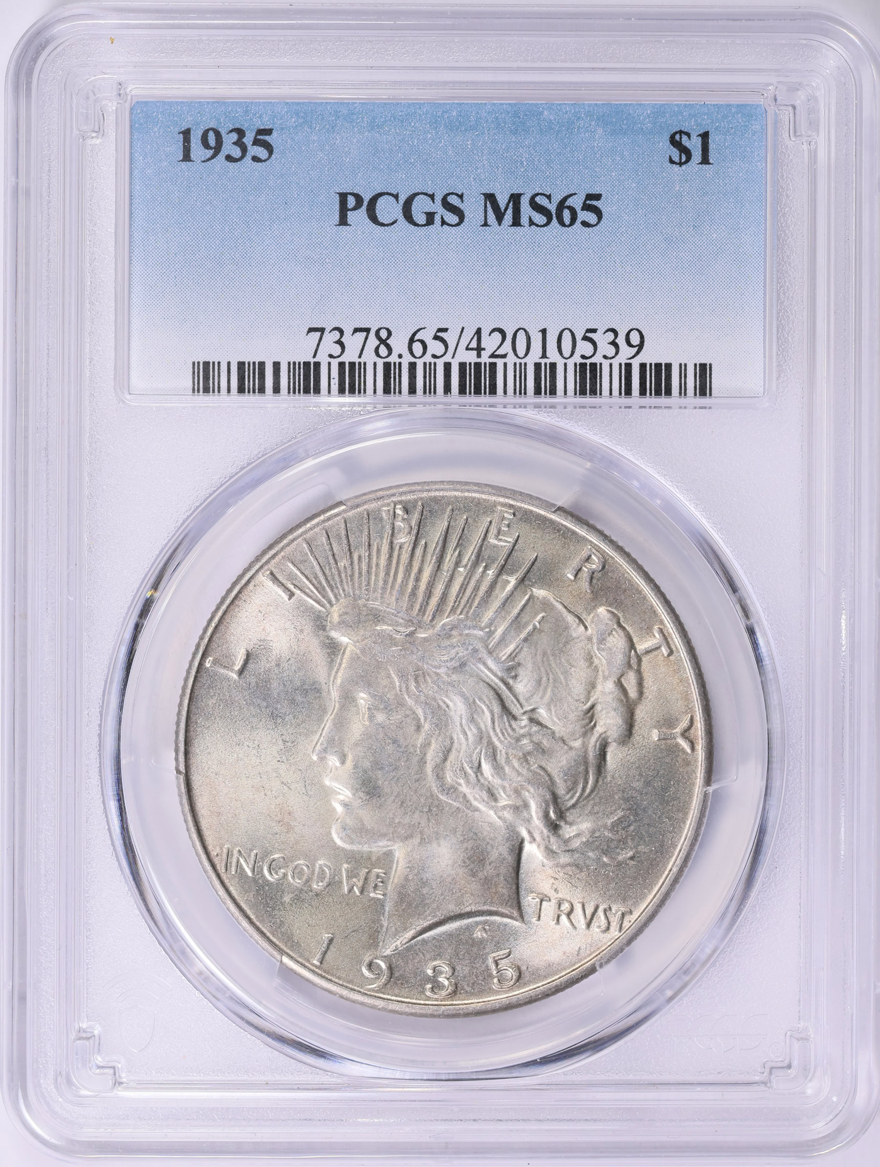1935 Peace Silver Dollar PCGS MS-65 (Item 1821085) | GreatCollections Coin Auctions