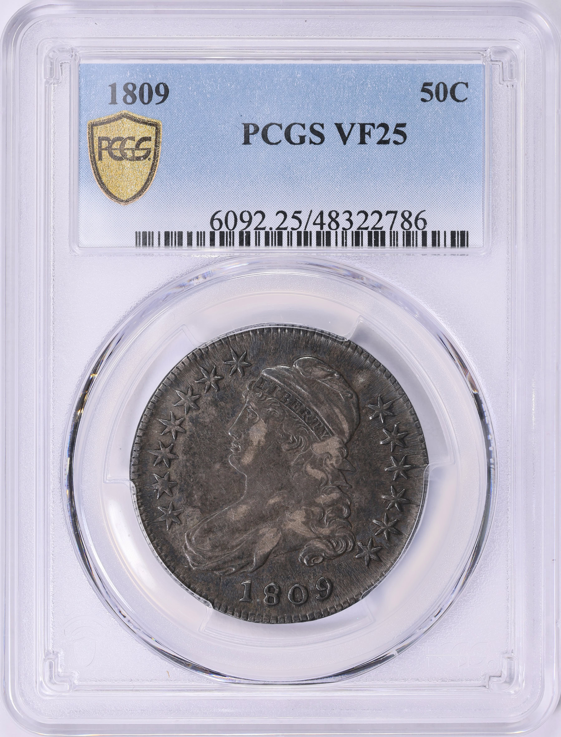 1809 Capped Bust Half Dollar PCGS VF-25 (Item 1821158) | GreatCollections Coin Auctions