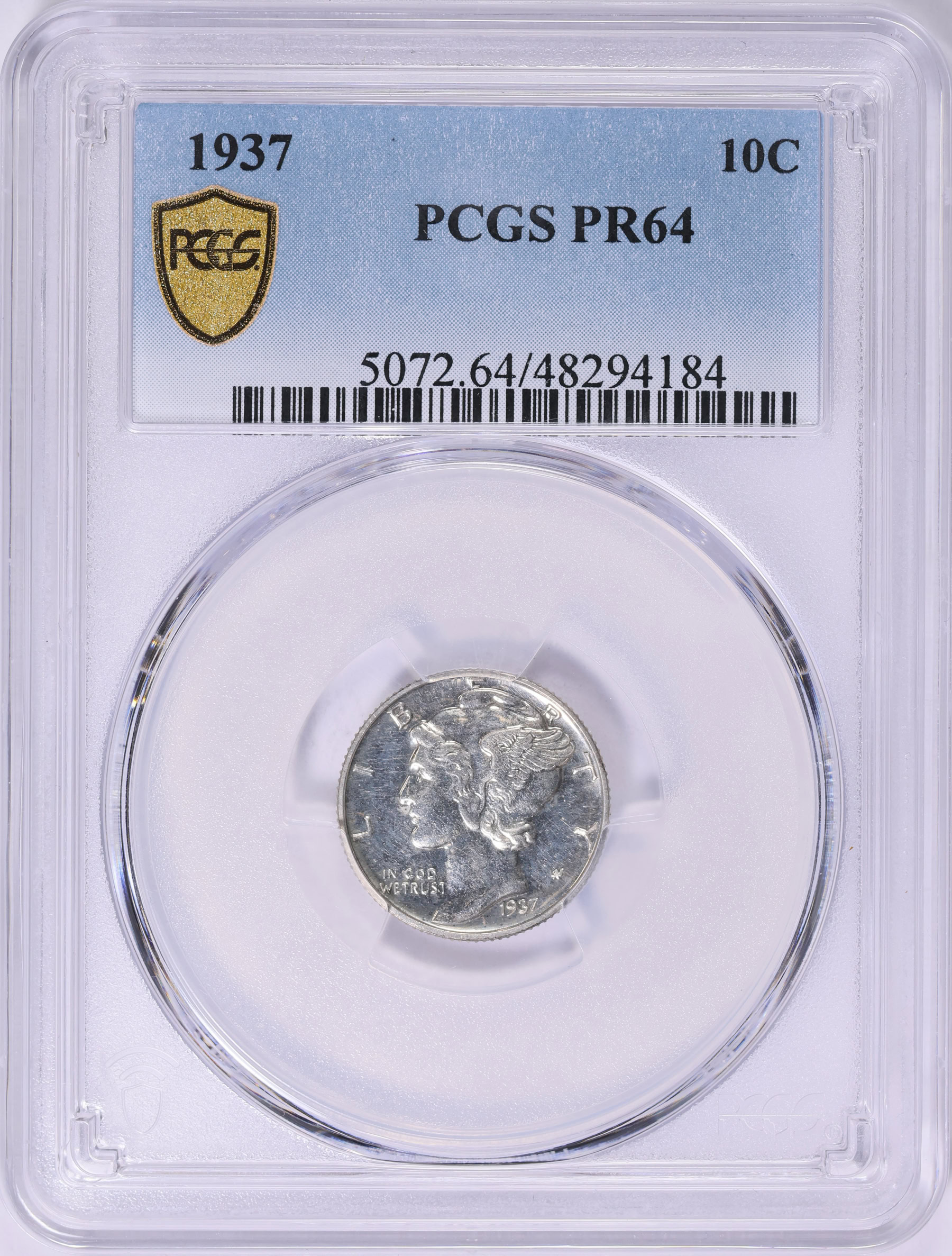 1937 Mercury Dime PCGS Proof-64 (Item 1821160) | GreatCollections Coin Auctions