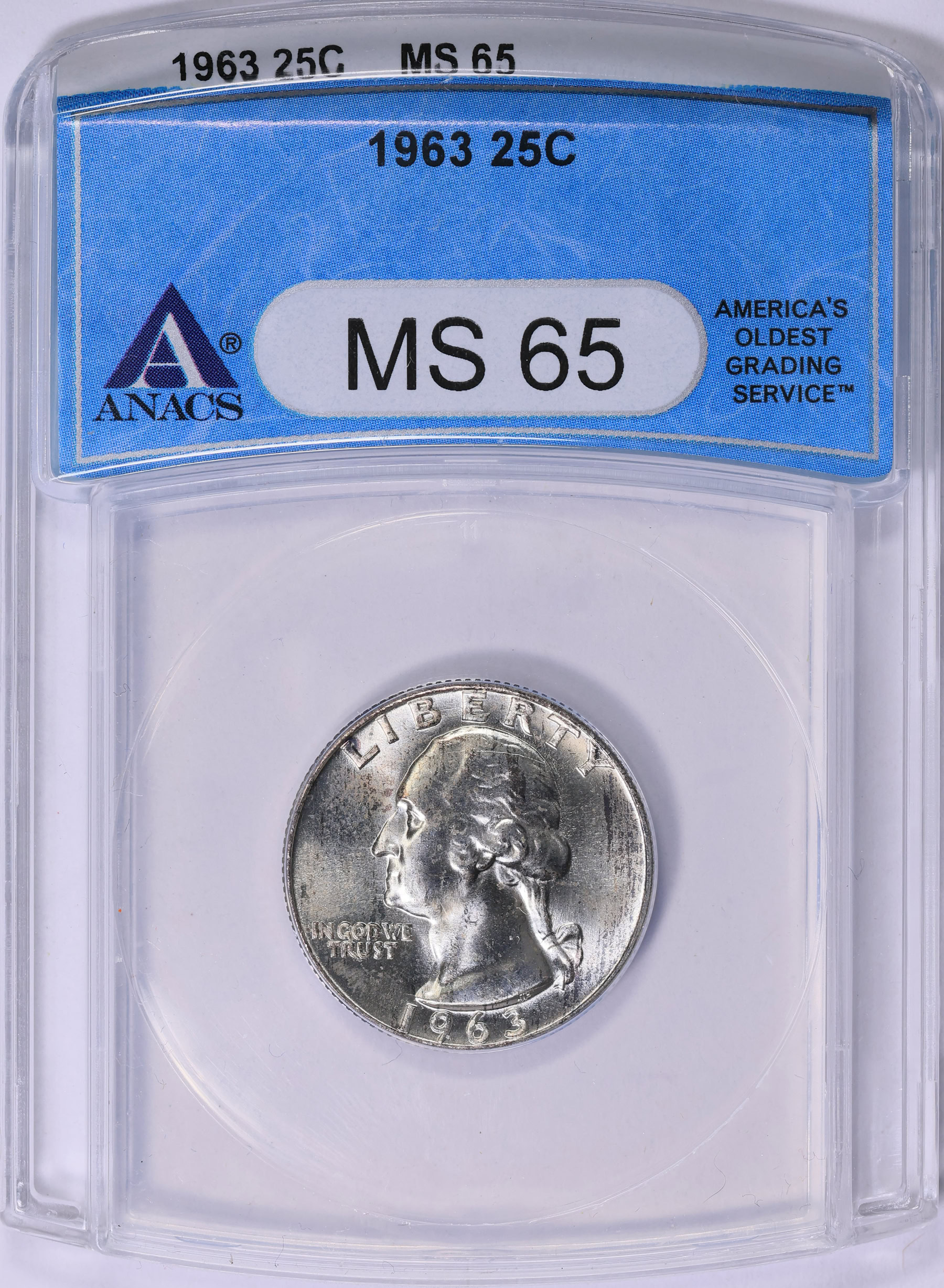 1963 Washington Quarter ANACS MS-65 (Item 1821172) | GreatCollections ...