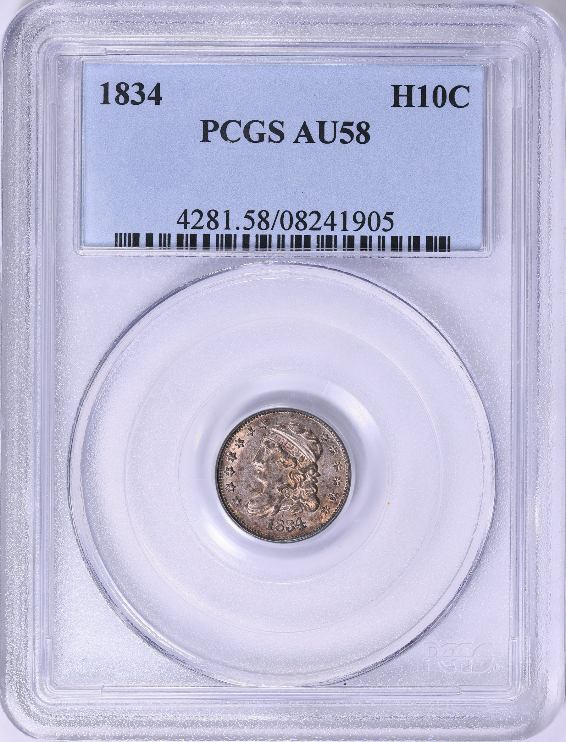1834 Capped Bust Half Dime PCGS AU-58 (Item 1821199) | GreatCollections Coin Auctions