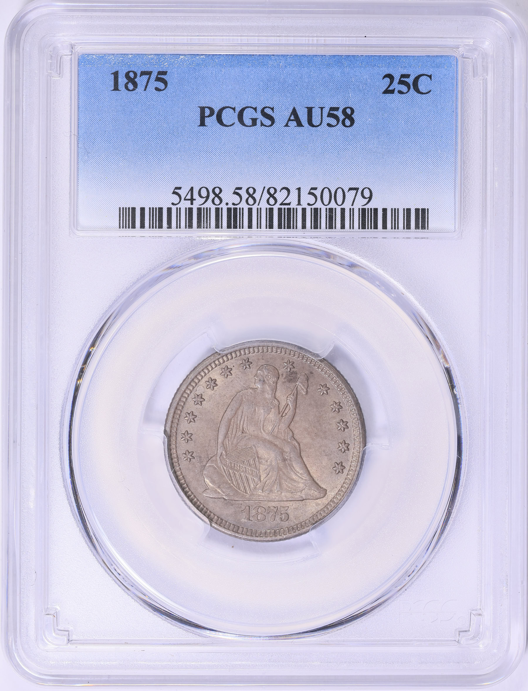 1875 Seated Liberty Quarter PCGS AU-58 (Item 1821204 ...