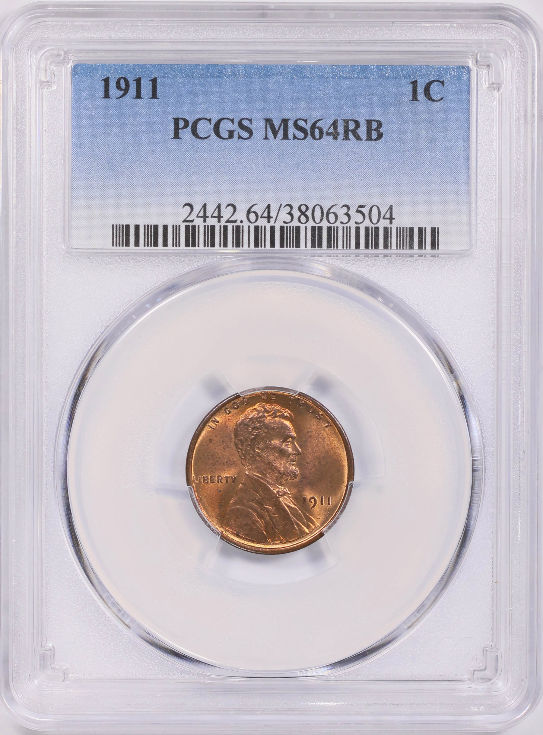 1911 Lincoln Cent PCGS MS-64 RB (Item 1821300) | GreatCollections Coin Auctions