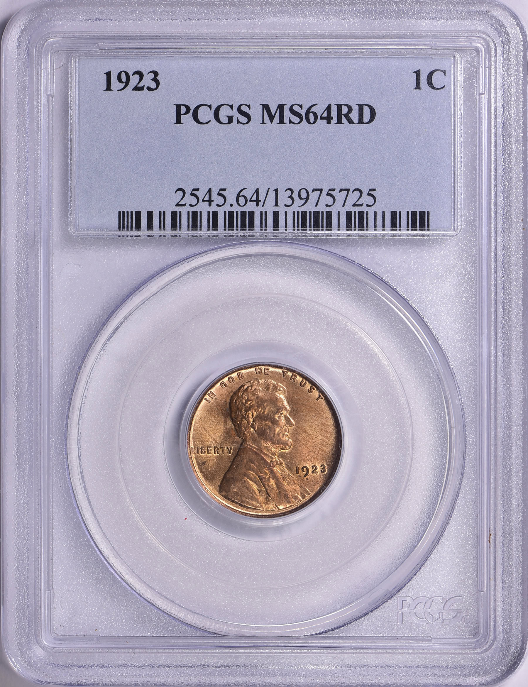 1923 Lincoln Cent PCGS MS-64 RD (Item 1821322) | GreatCollections Coin Auctions