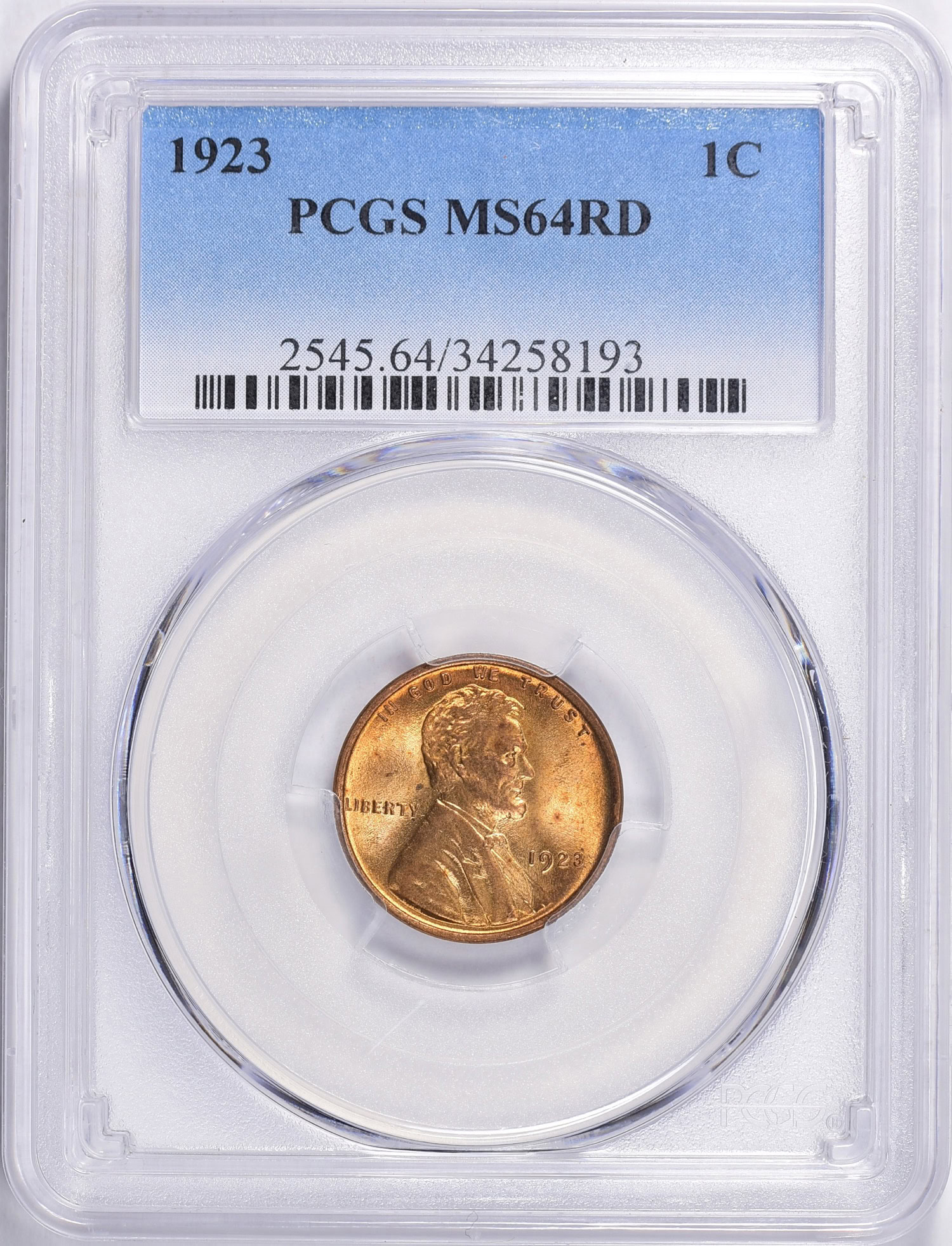 1923 Lincoln Cent PCGS MS-64 RD (Item 1821323) | GreatCollections Coin Auctions
