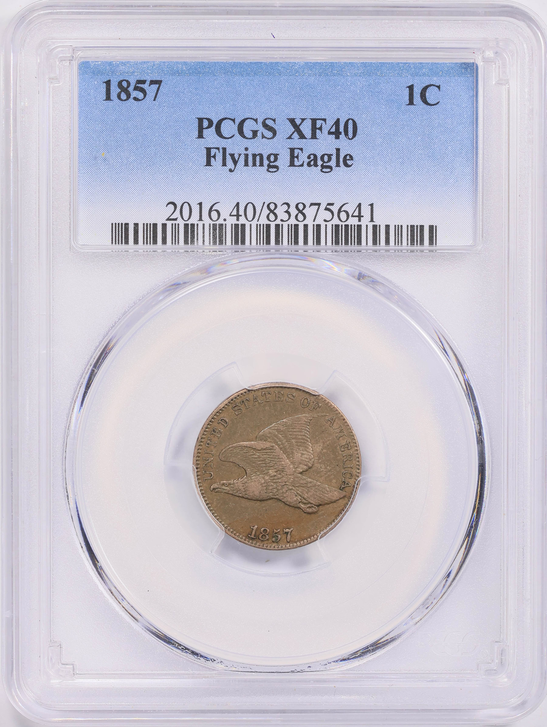 1857 Flying Eagle Cent PCGS XF-40 (Item 1821373) | GreatCollections Coin Auctions