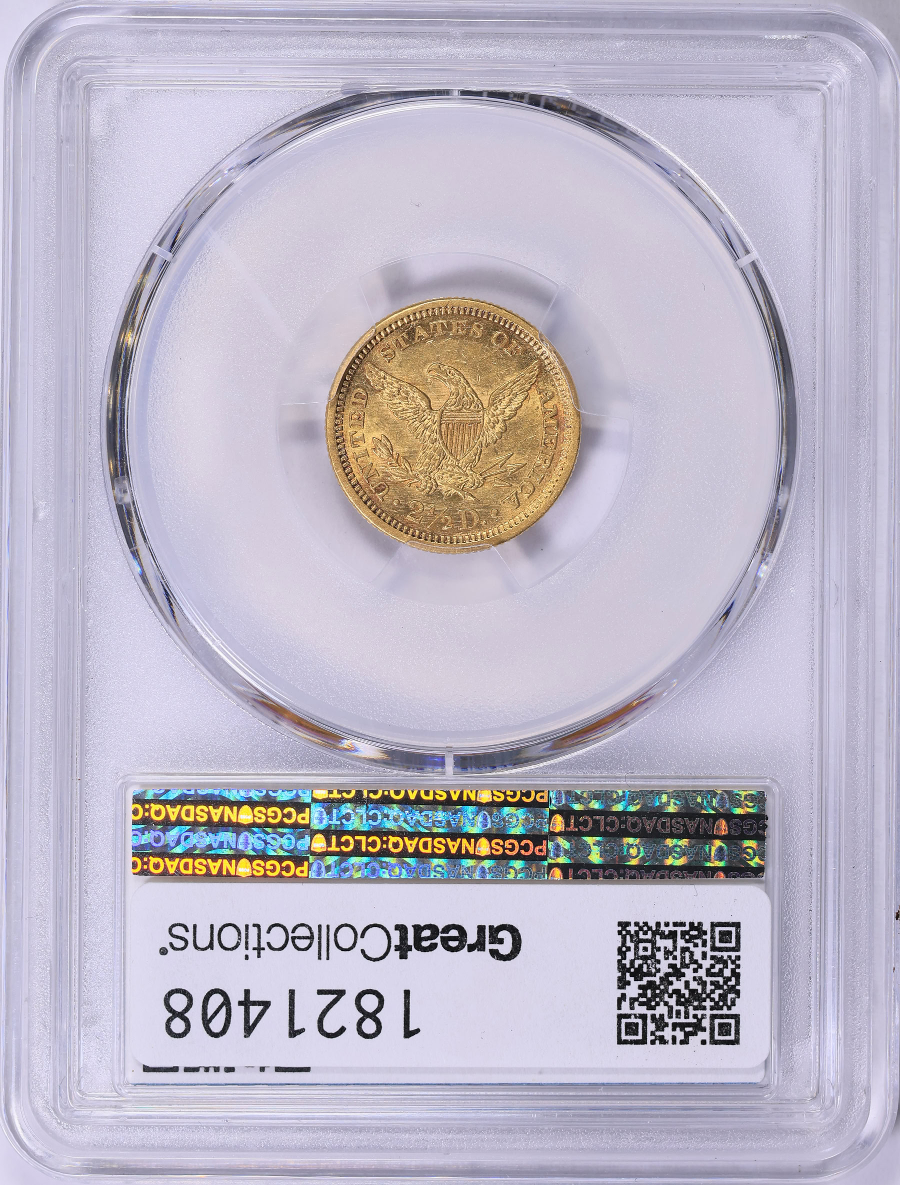 1861 Liberty Gold Quarter Eagle New Reverse PCGS AU-55 (CAC Green) (Item 1821408 ...