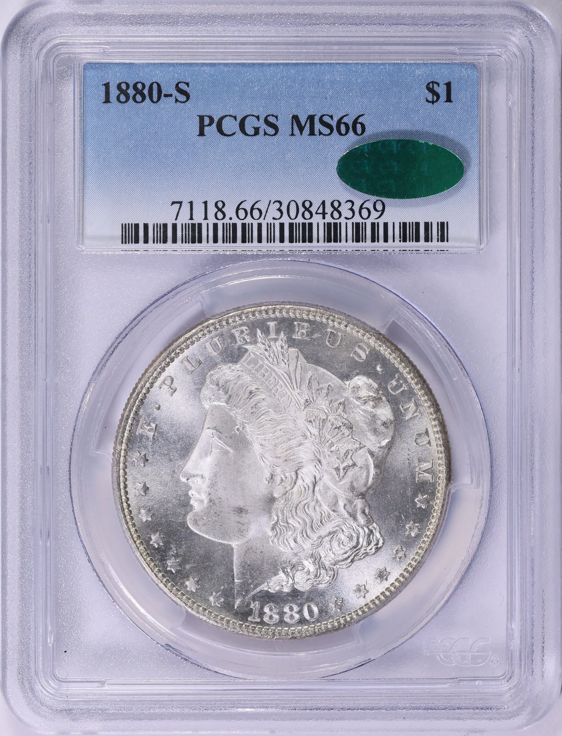 1880-S Morgan Silver Dollar PCGS MS-66 (CAC Green) (Item 1821410) | GreatCollections Coin Auctions