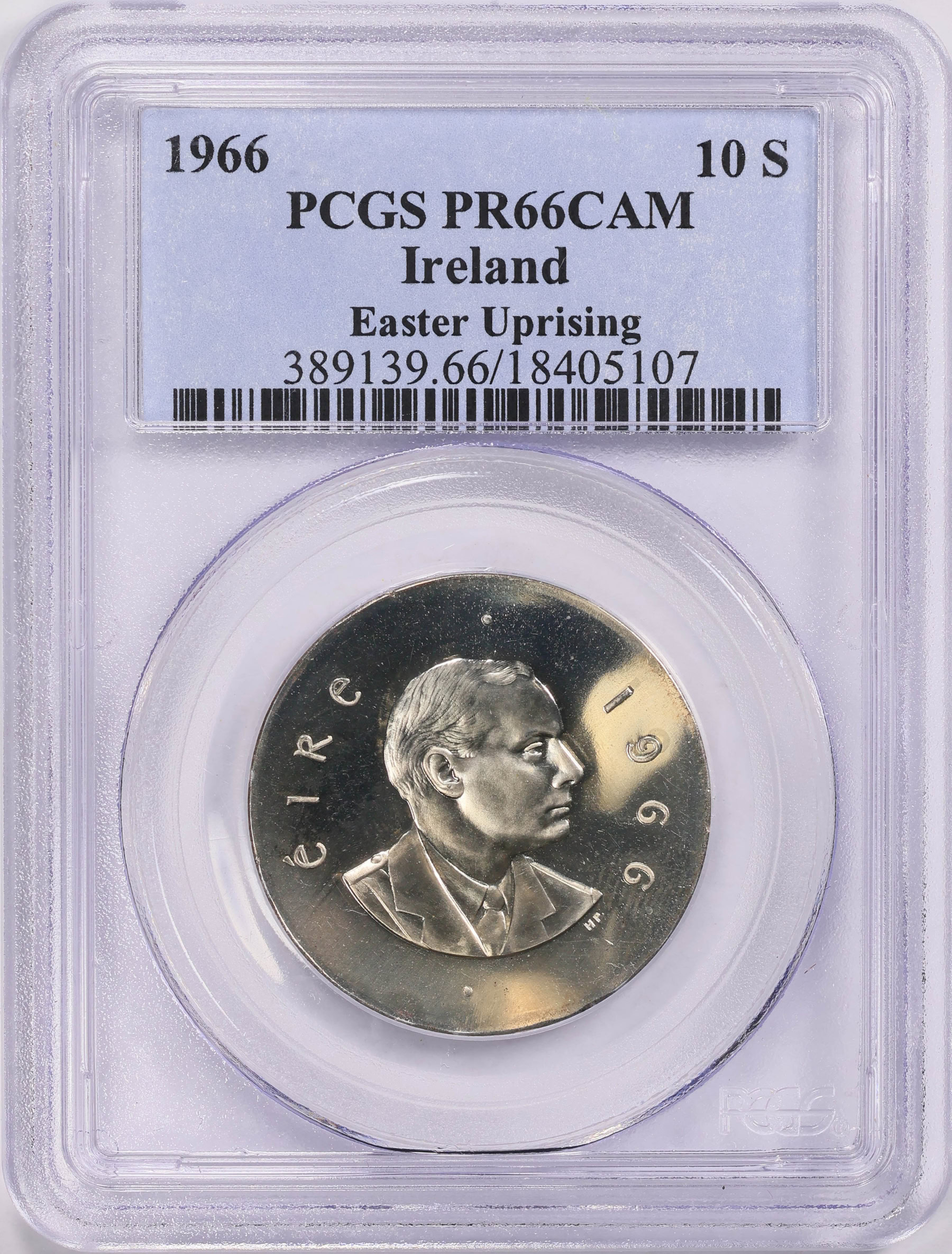 Ireland 1966 Silver 10 Shilling Easter Uprising 50th Anniversary KM-18 ...