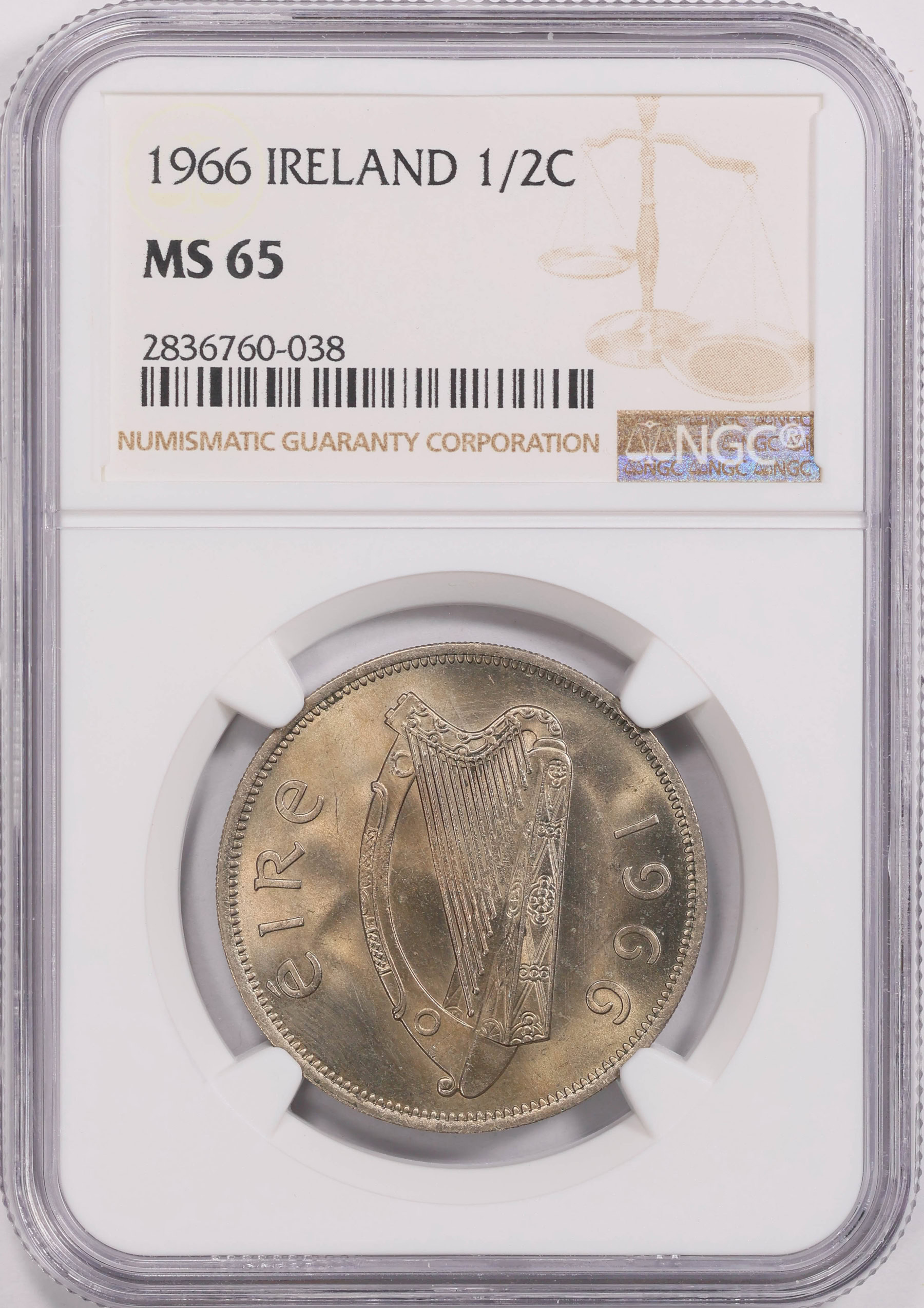 Ireland 1966 1/2 Crown KM-16a NGC MS-65 (Item 1821475 ...