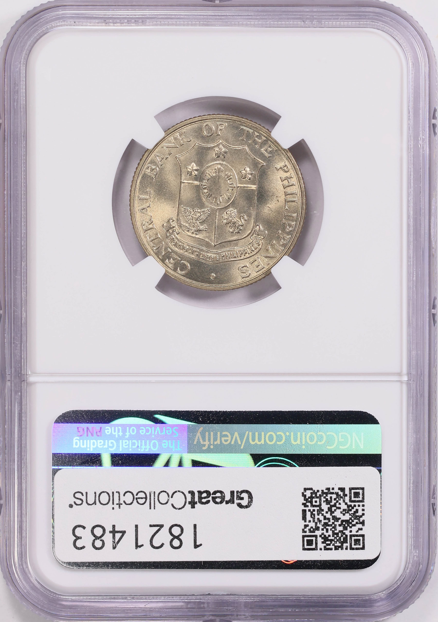 Philippines 1966 25 Centavos Eight Smoke Rings KM-189.1 NGC MS-66 (Item ...
