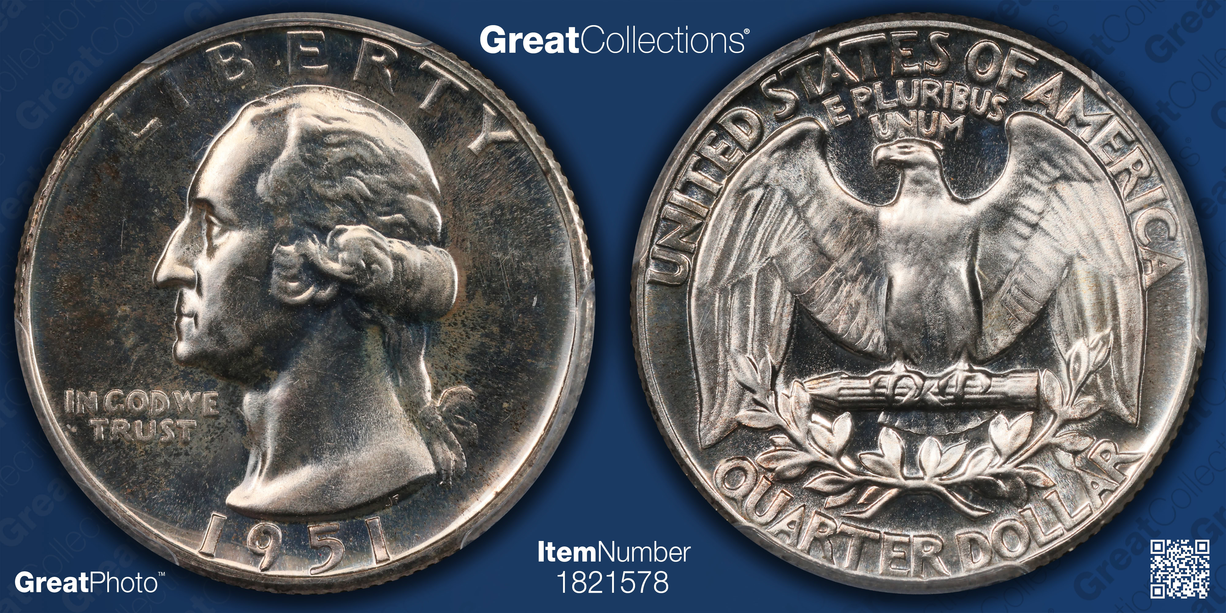 1951 Washington Quarter PCGS Proof-64 (Item 1821578) | GreatCollections ...