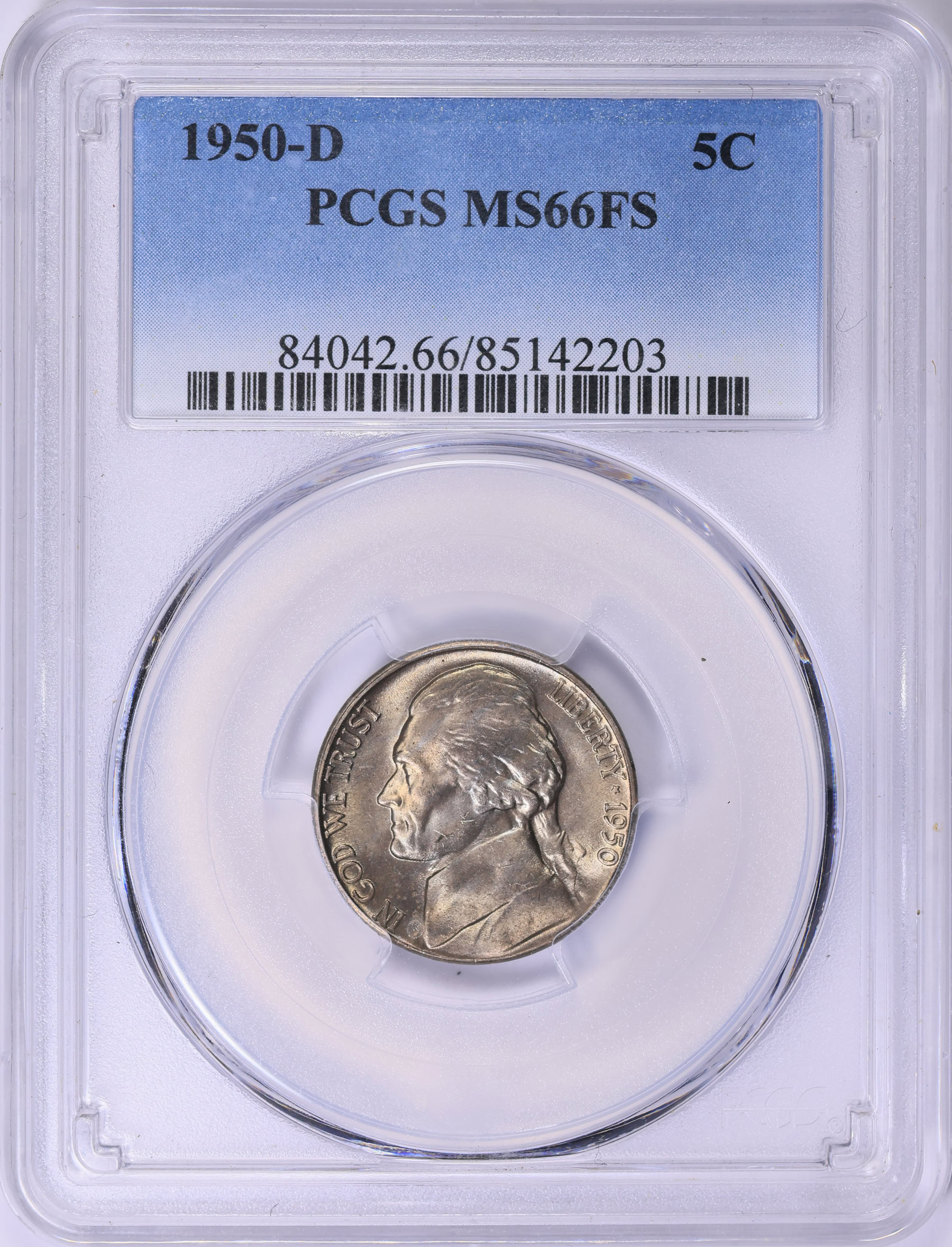1950-D Jefferson Nickel PCGS MS-66 FS (Item 1821588) | GreatCollections Coin Auctions