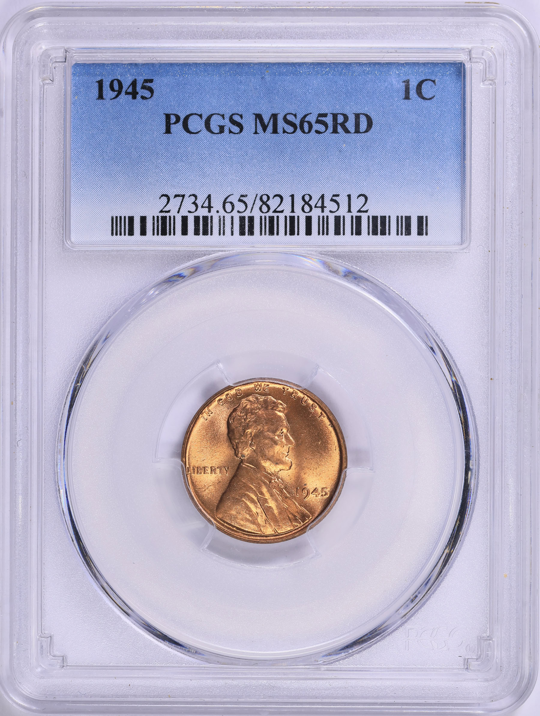 1945 Lincoln Cent PCGS MS-65 RD (Item 1821602) | GreatCollections Coin Auctions