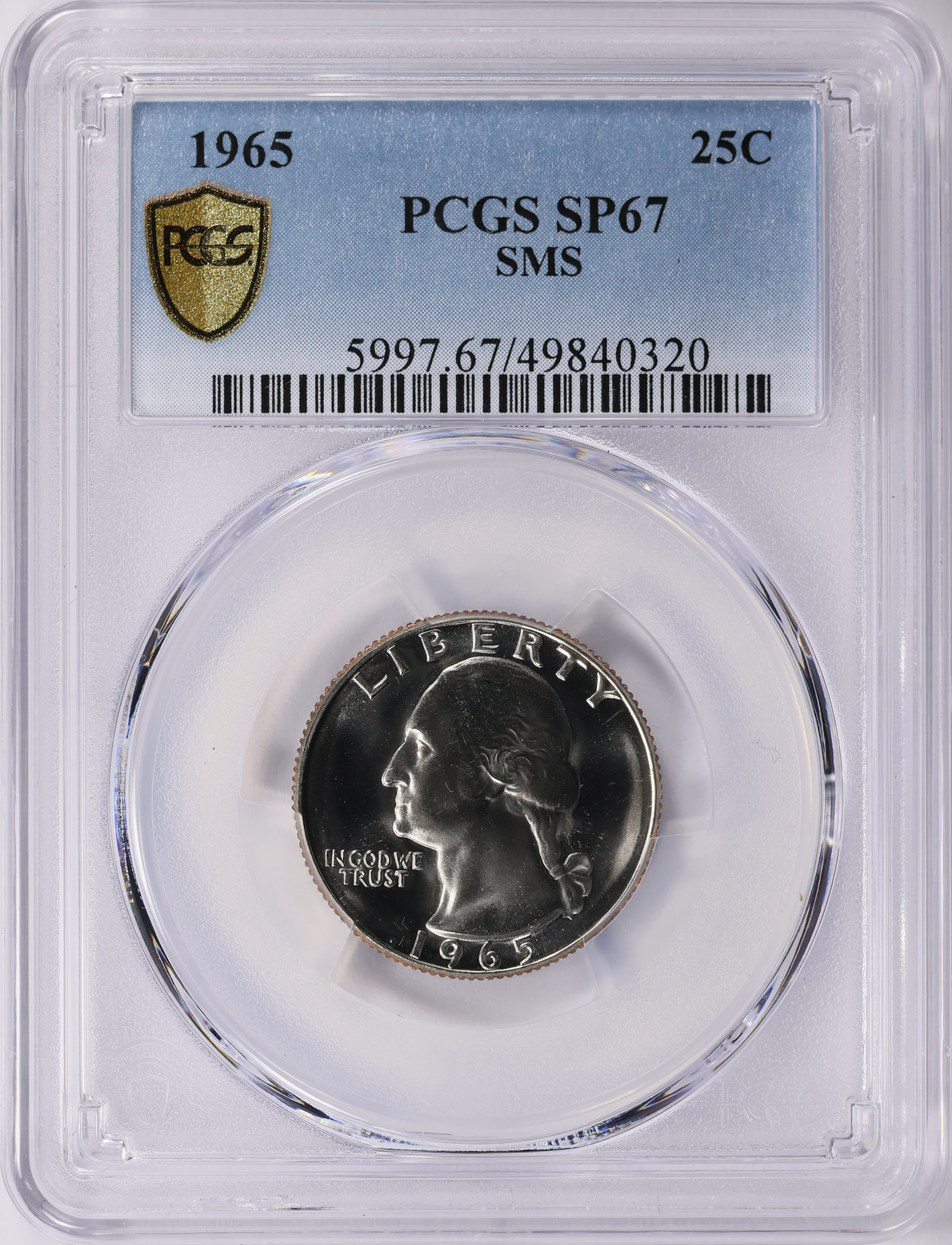 1965 Washington Quarter SMS PCGS SP-67 (Item 1821649 ...