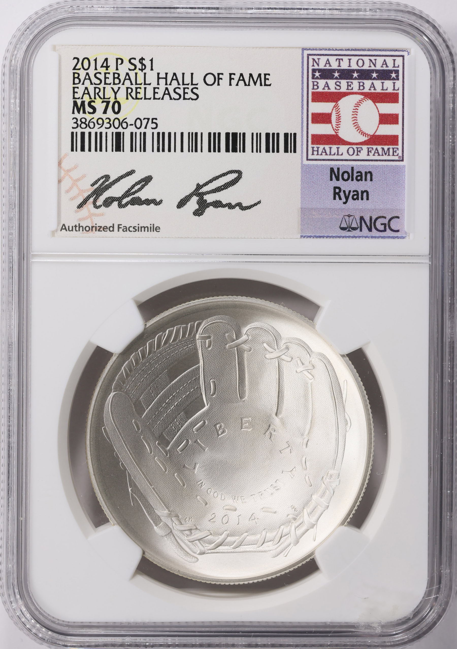 2014-P Baseball Hall of Fame Silver Dollar Early Releases NGC MS-70 ...