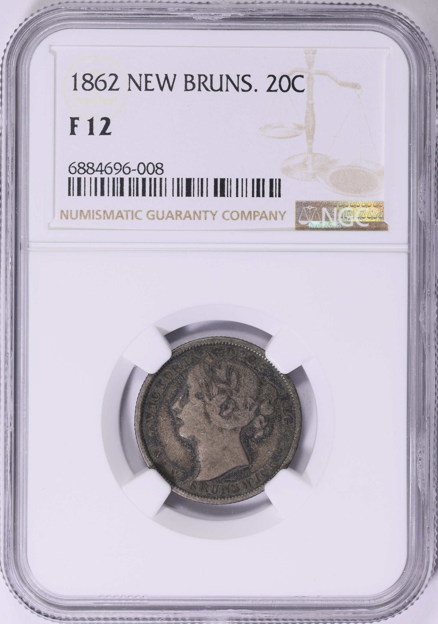 Canada - New Brunswick 1862 Silver 20 Cents KM-9 NGC F-12 (Item 1821812 ...