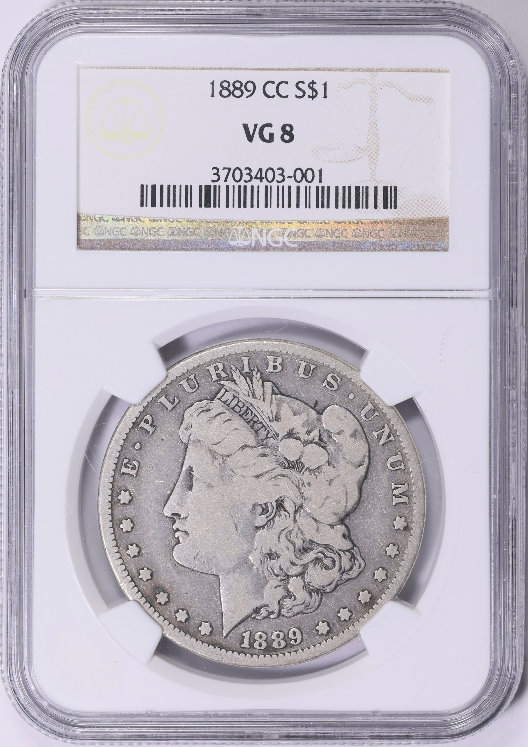 1889-CC Morgan Silver Dollar NGC VG-08 (Item 1821852) | GreatCollections Coin Auctions