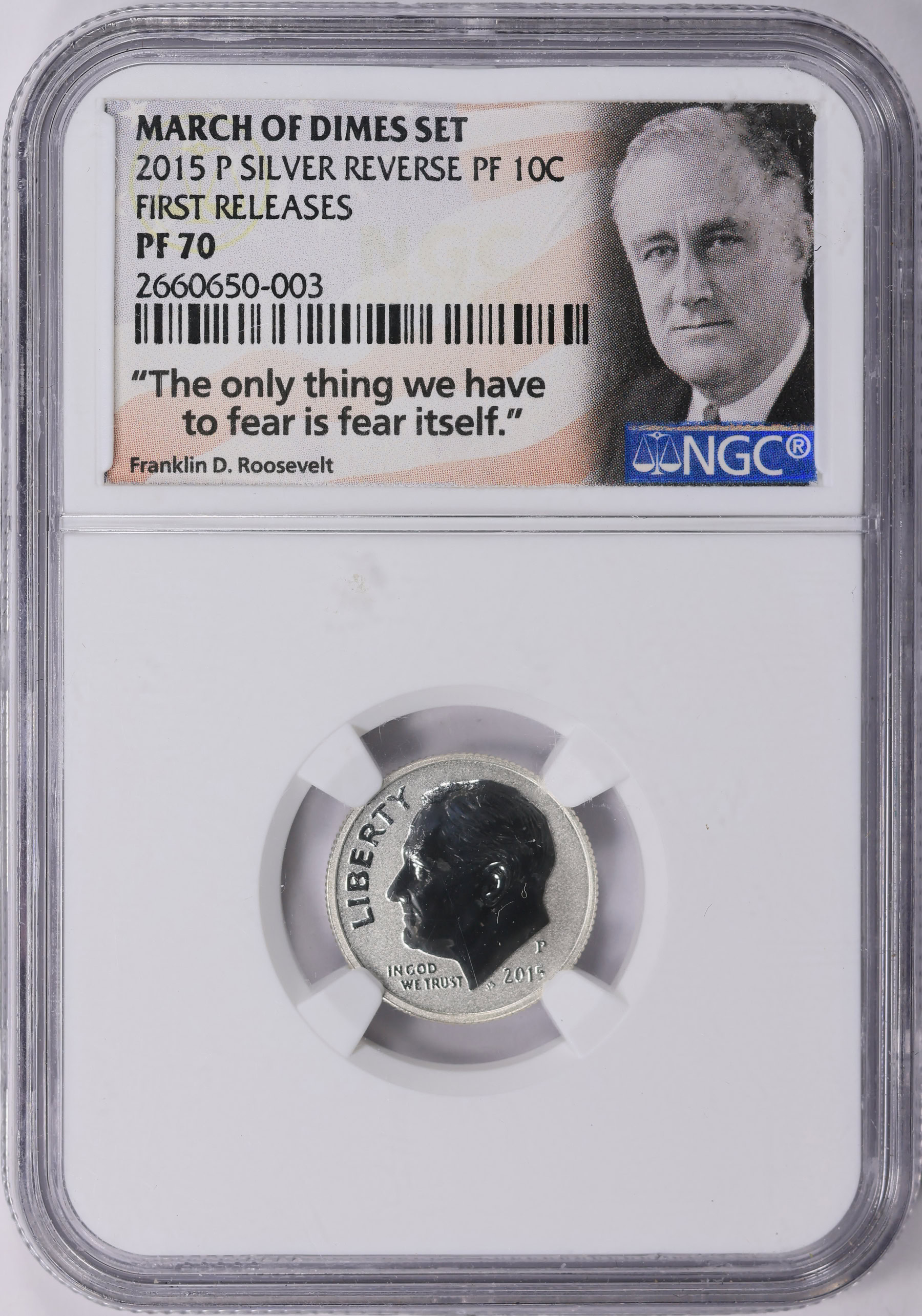 2015-P Roosevelt Dime Silver Reverse Proof First Releases (From the ...