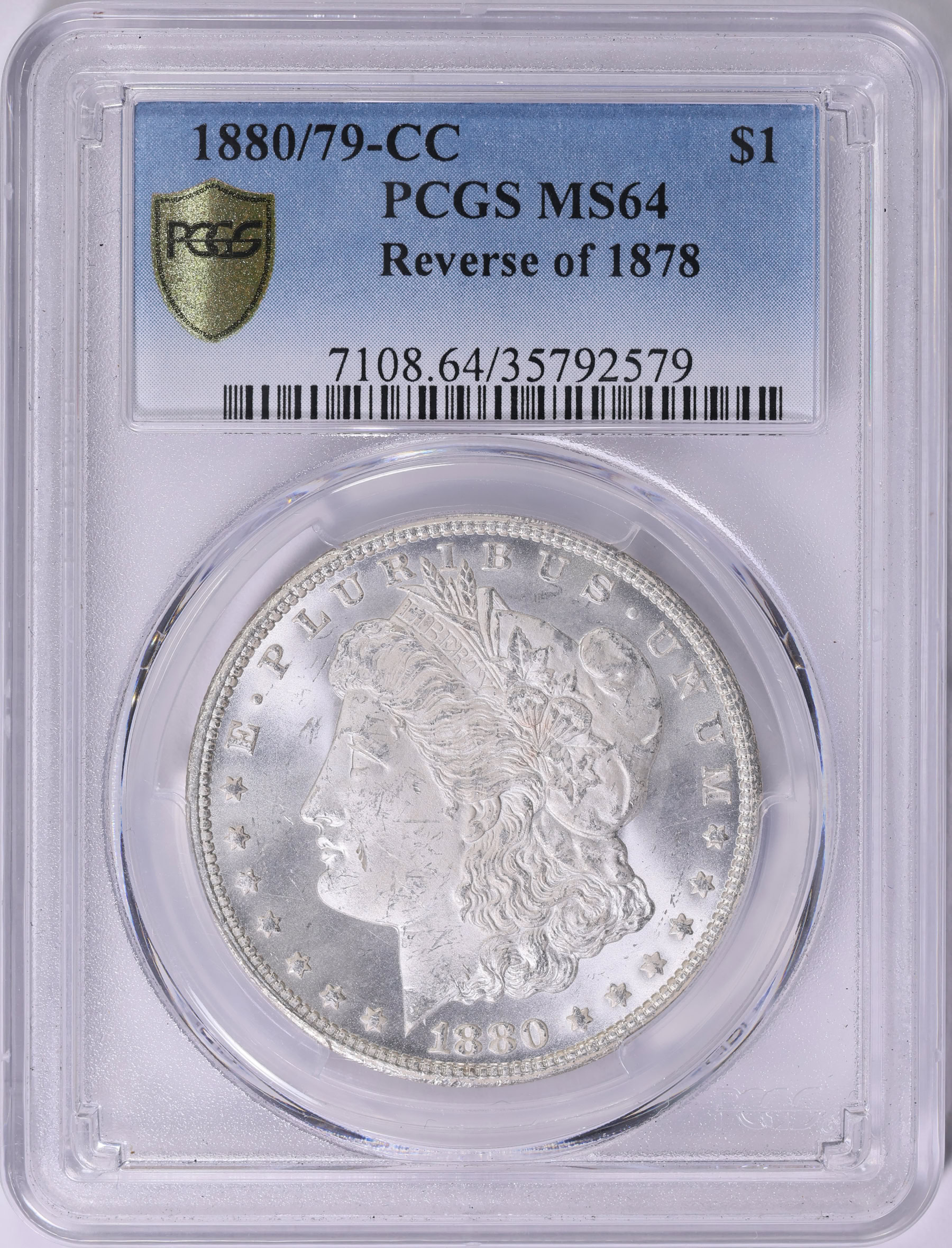 1880/79-CC Morgan Silver Dollar Reverse of 1878 PCGS MS-64 (Item 1821942) | GreatCollections ...