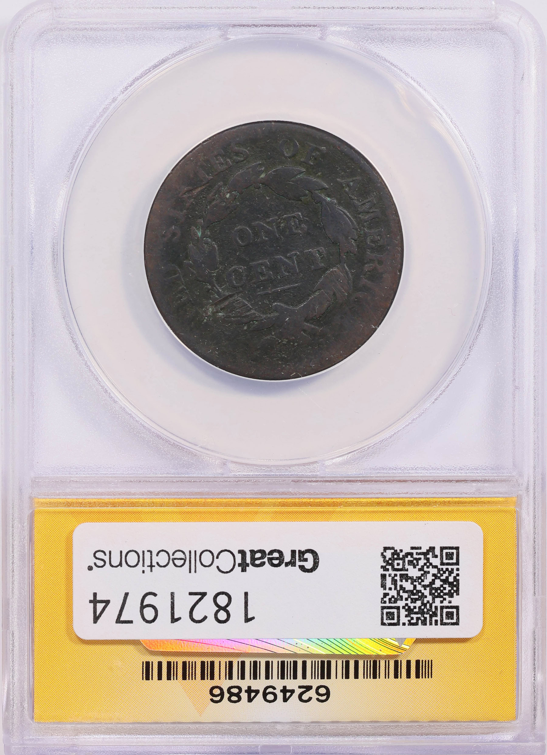 1813 Classic Cent ANACS AG-03 BN (Item 1821974) | GreatCollections Coin ...