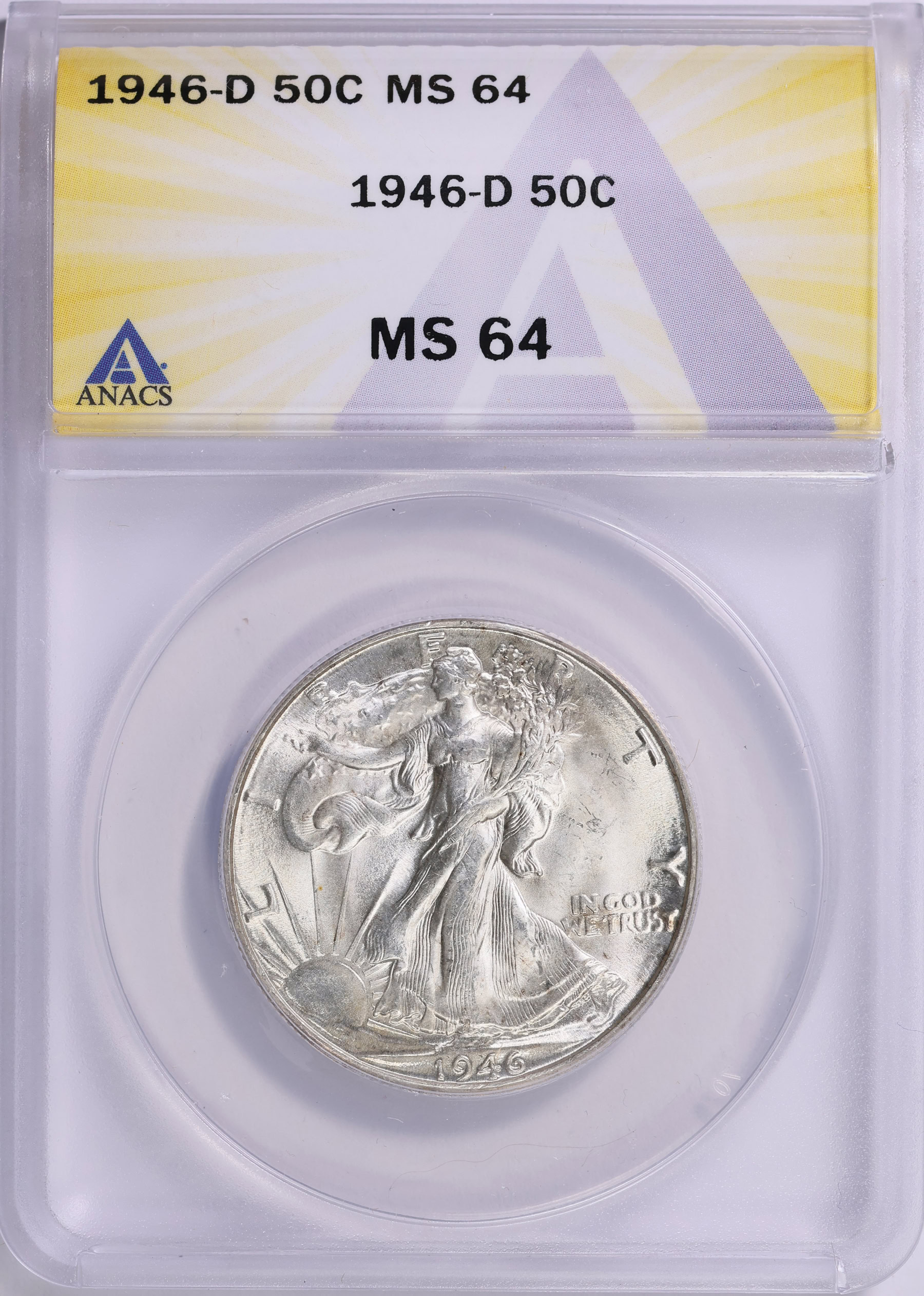 1946-D Walking Liberty Half Dollar ANACS MS-64 (Item 1821988) | GreatCollections Coin Auctions