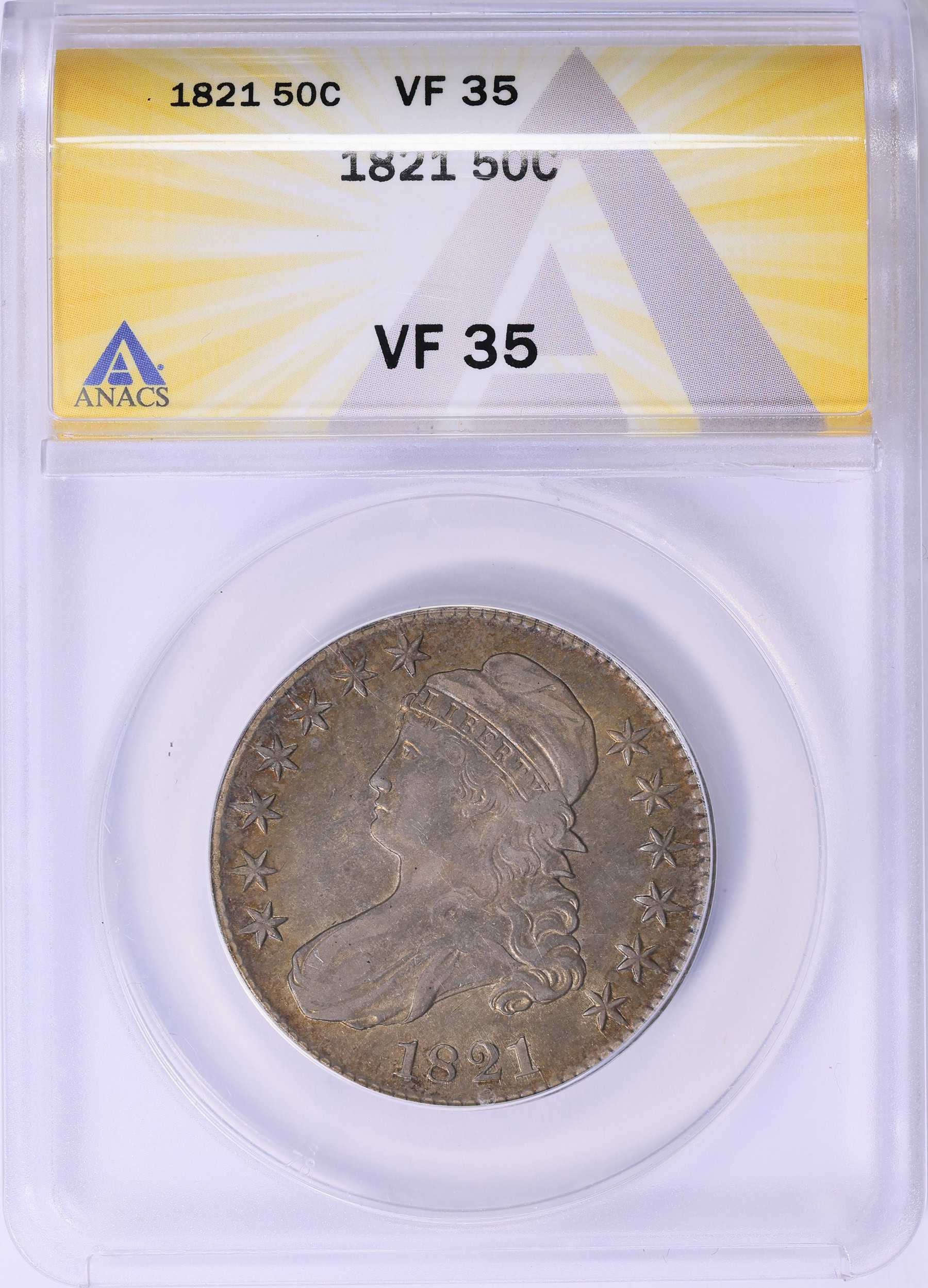 1821 Capped Bust Half Dollar ANACS VF-35 (Item 1822009) | GreatCollections Coin Auctions