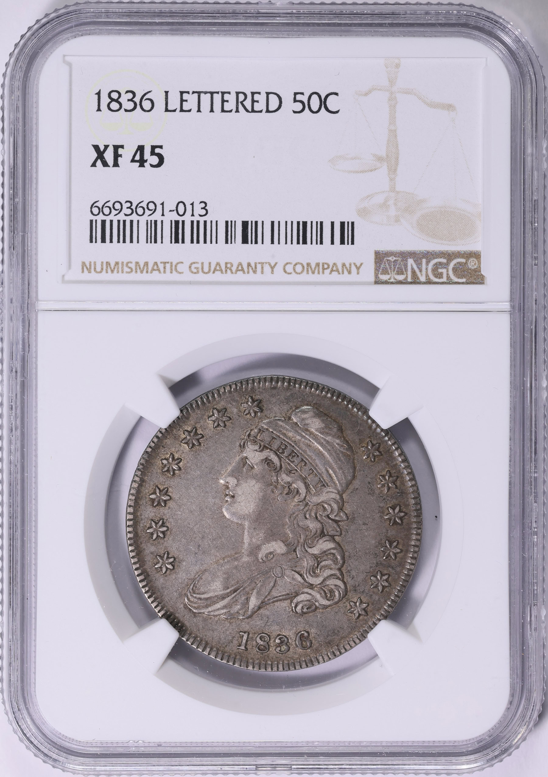 1836 Capped Bust Half Dollar Lettered Edge NGC XF-45 (Item 1822041 ...
