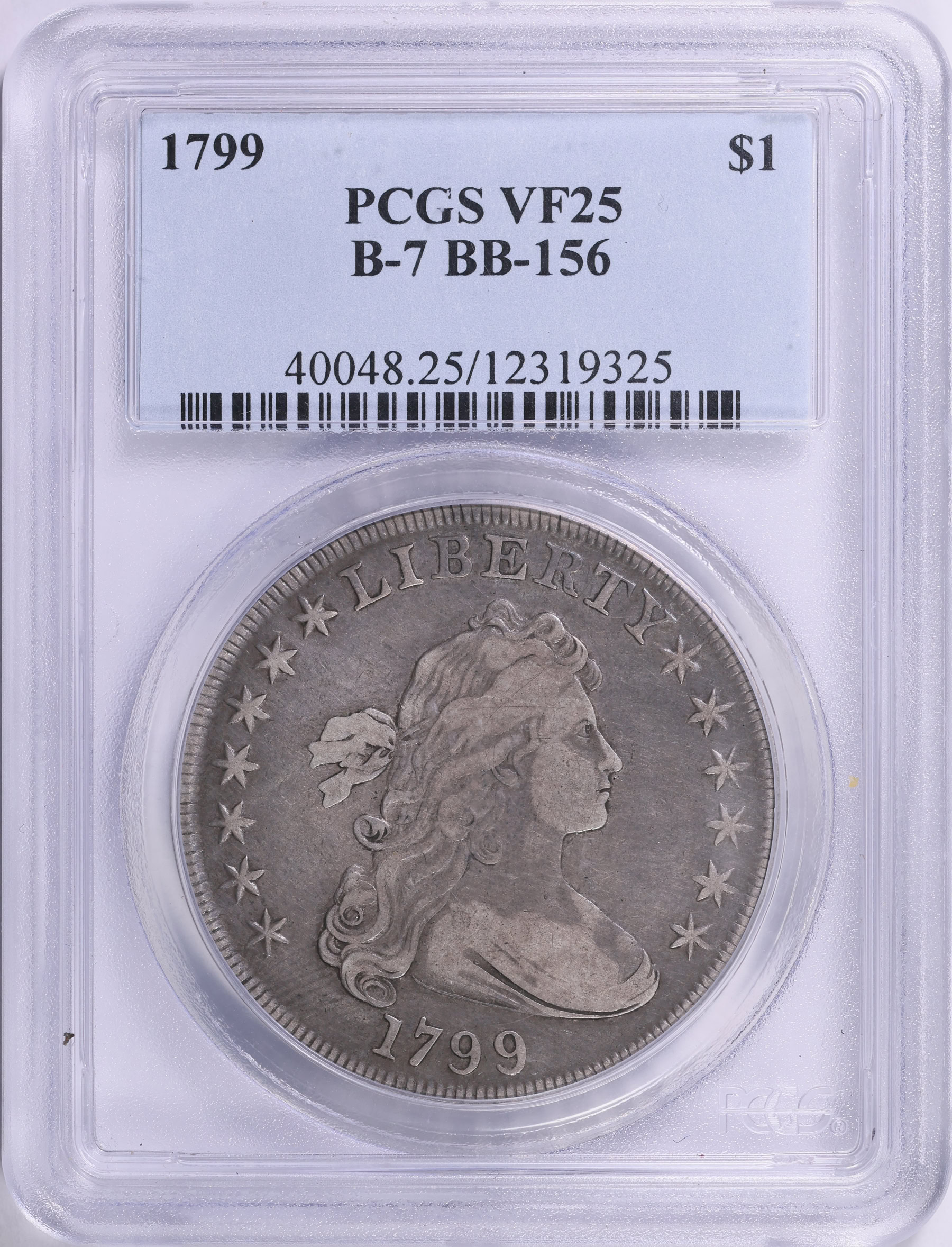 1799 Draped Bust Silver Dollar B-7 BB-156 PCGS VF-25 (Item 1822067) | GreatCollections Coin Auctions