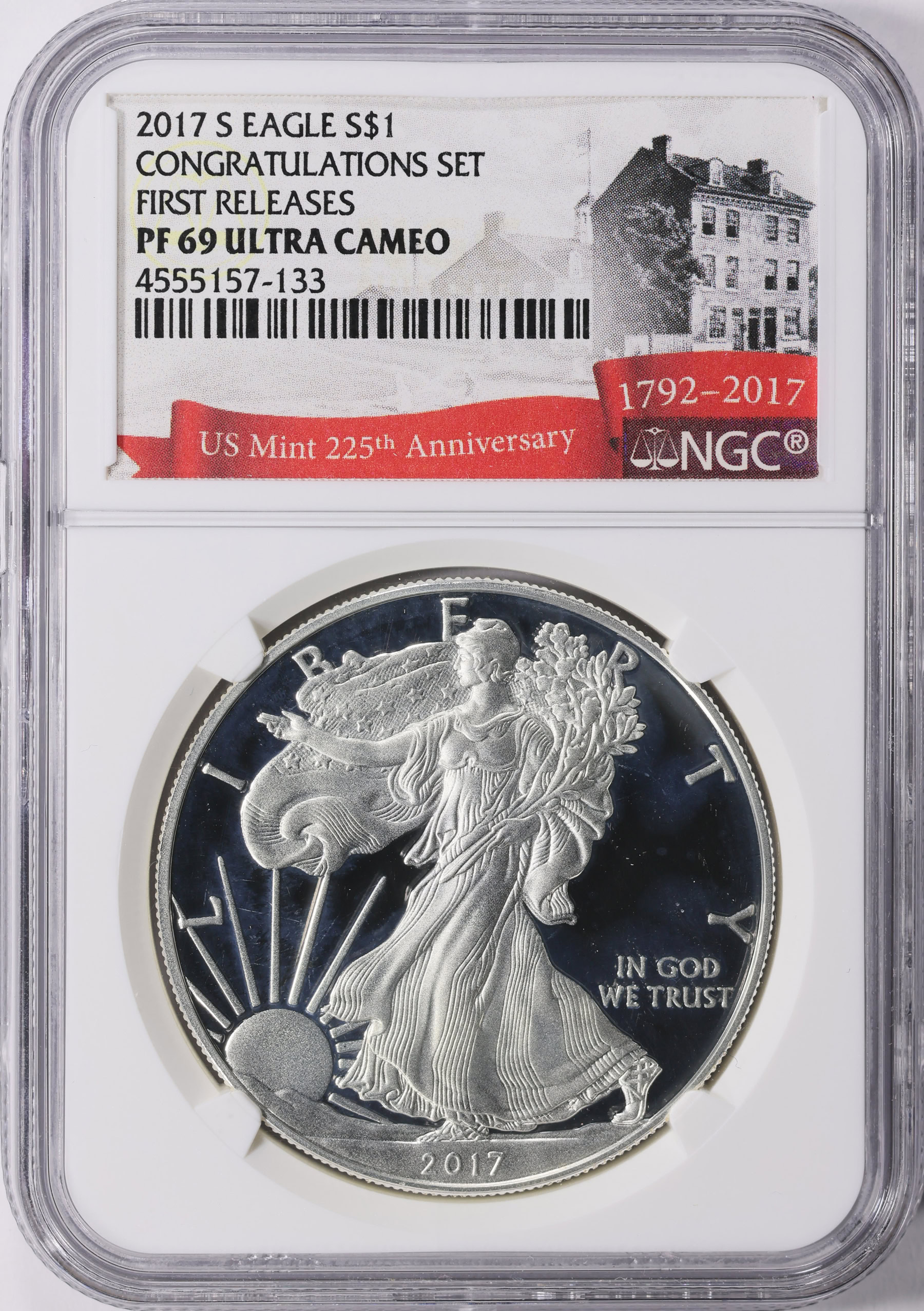 2017-S $1 Silver Eagle First Releases (From the Congratulations Set) NGC Proof-69 UC (Item ...