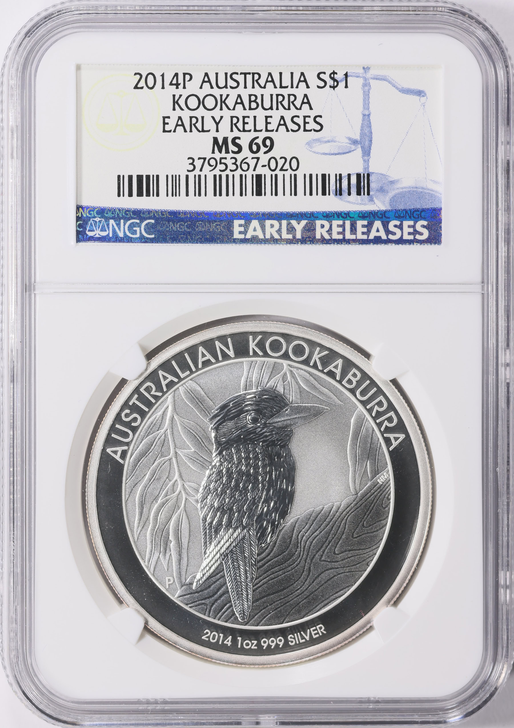 Australia 2014-P Silver Dollar Kookaburra KM-2164 Early Releases NGC MS-69 (Item 1822108 ...