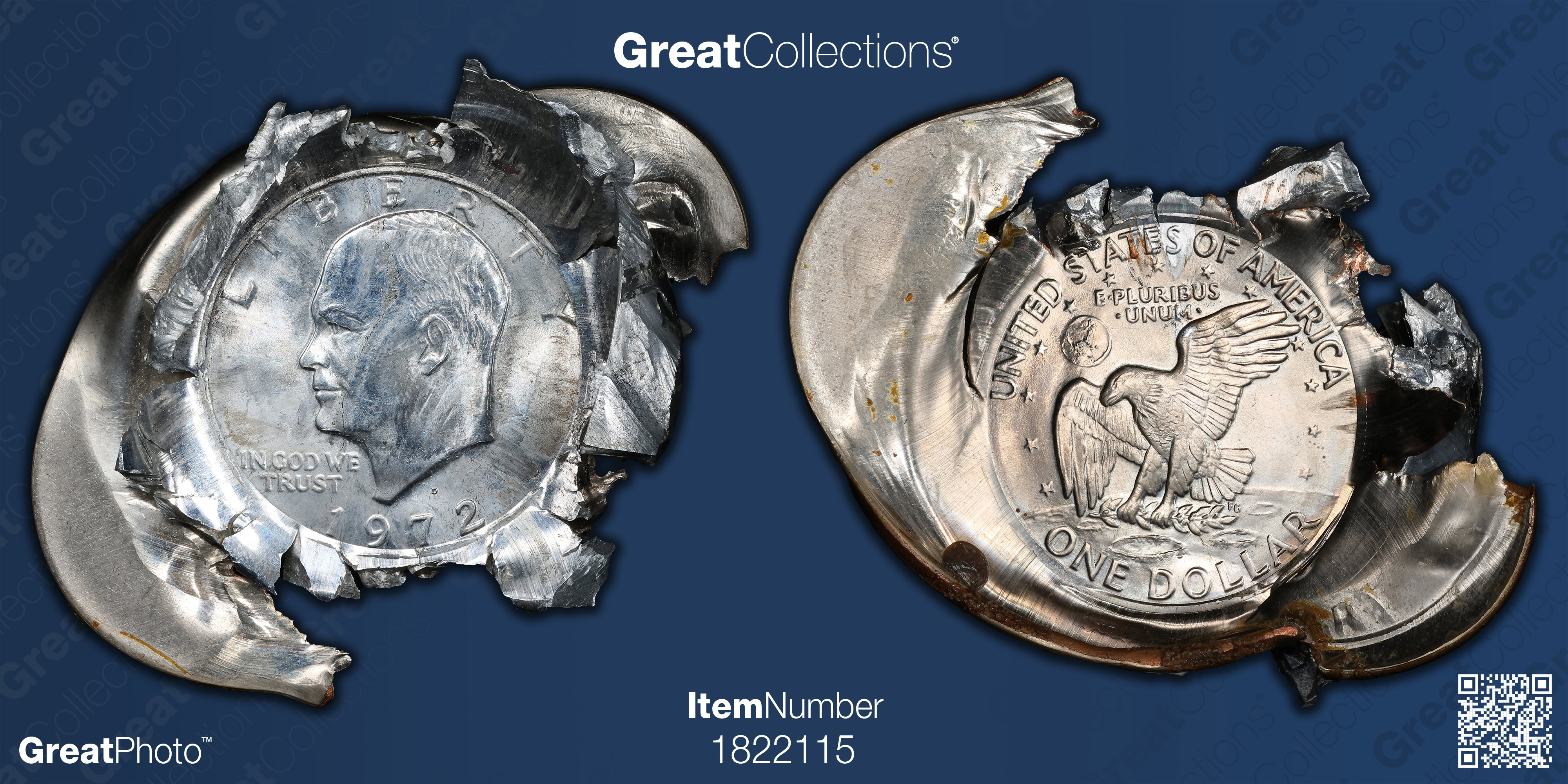 Mint Error 1972-D Eisenhower Dollar Struck on Feeder Finger PCGS MS-64 ...