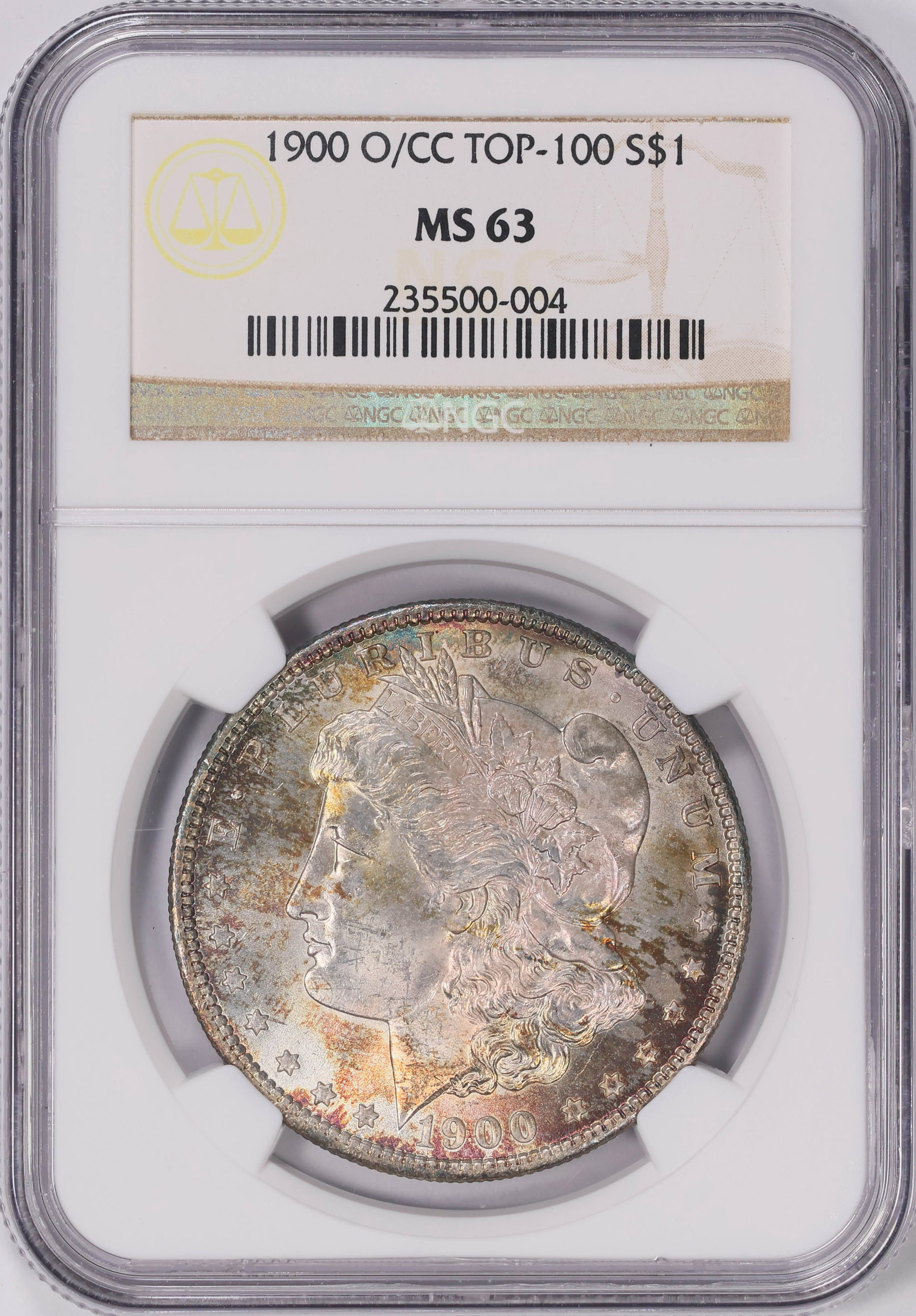 1900-O/CC Morgan Silver Dollar Top 100 NGC MS-63 Toned (Item 1822193) | GreatCollections Coin ...
