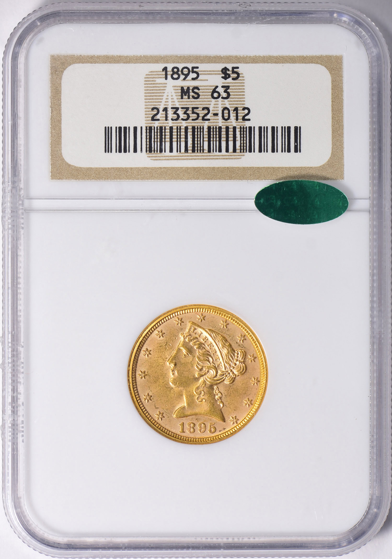 1895 Liberty Gold Half Eagle NGC MS-63 (CAC Green) (Item 1822201) | GreatCollections Coin Auctions