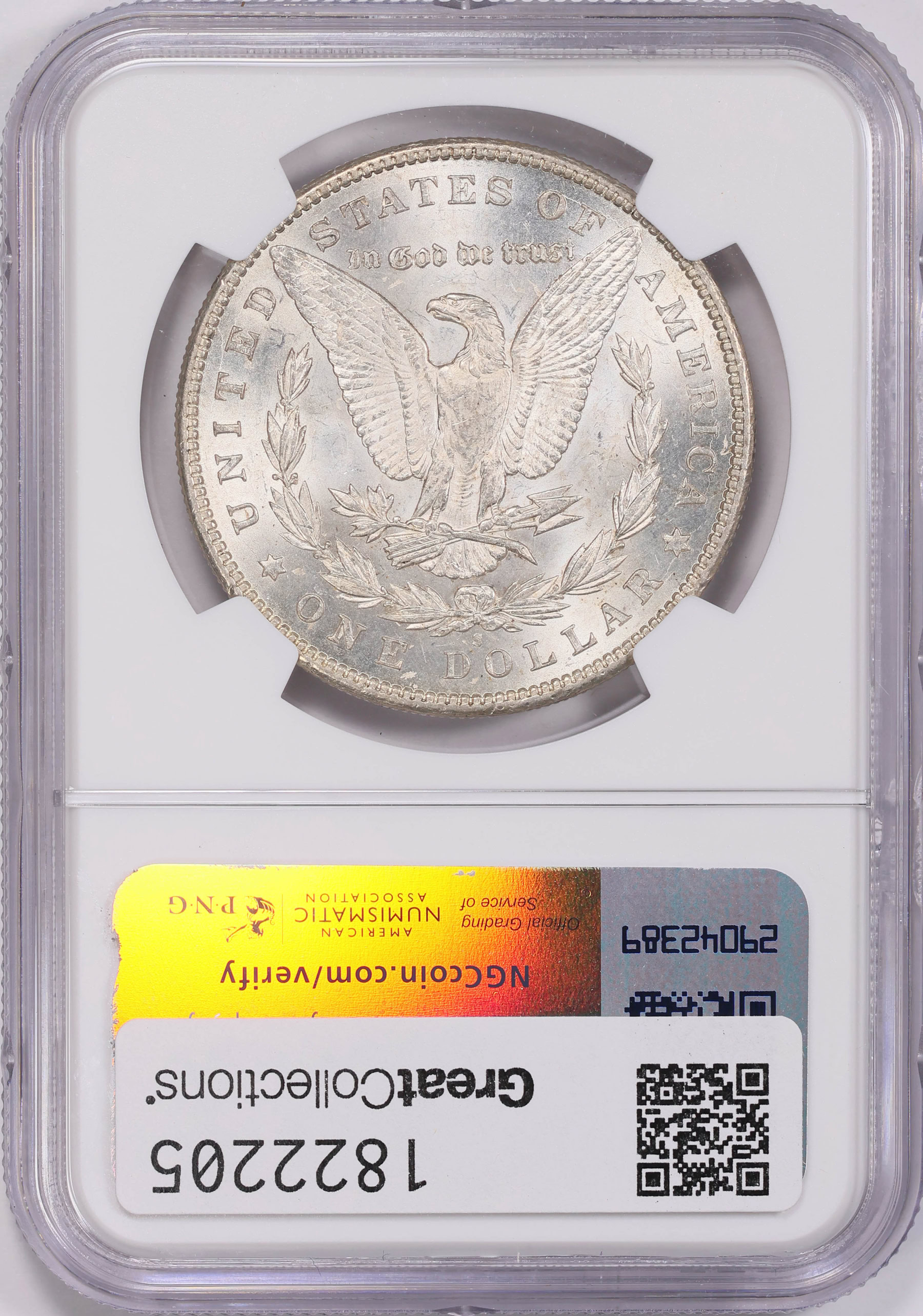 1895-S Morgan Silver Dollar NGC MS-60 (Item 1822205) | GreatCollections Coin Auctions