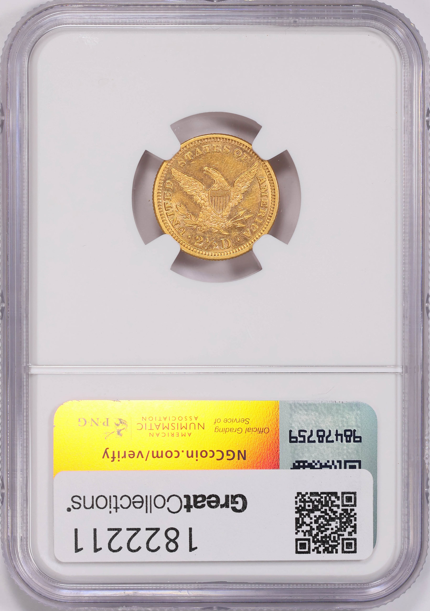 1887 Liberty Gold Quarter Eagle NGC MS-61 (Item 1822211) | GreatCollections Coin Auctions