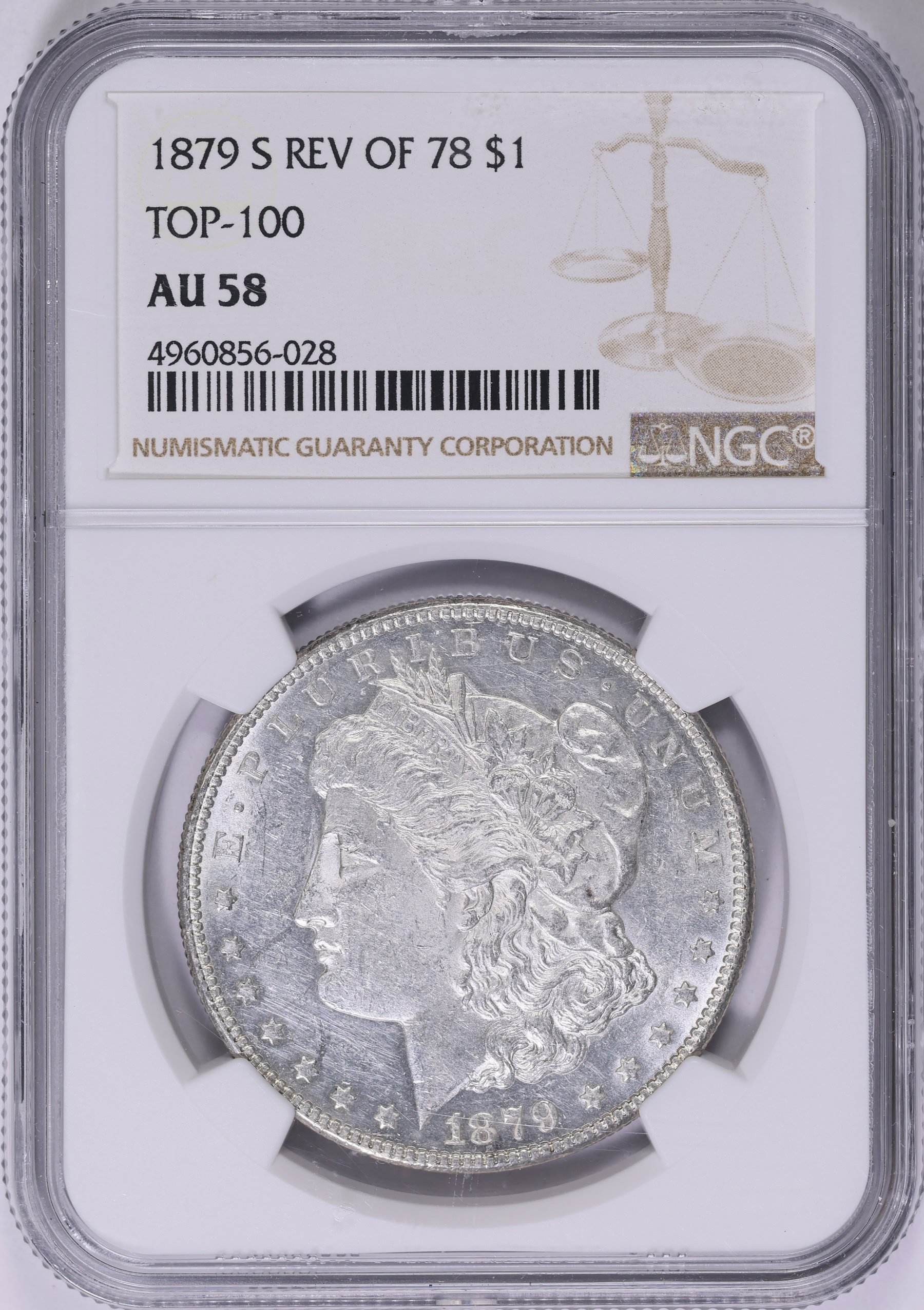 1879-S Morgan Silver Dollar Reverse of 1878 Top 100 NGC AU-58 (Item 1822234) | GreatCollections ...