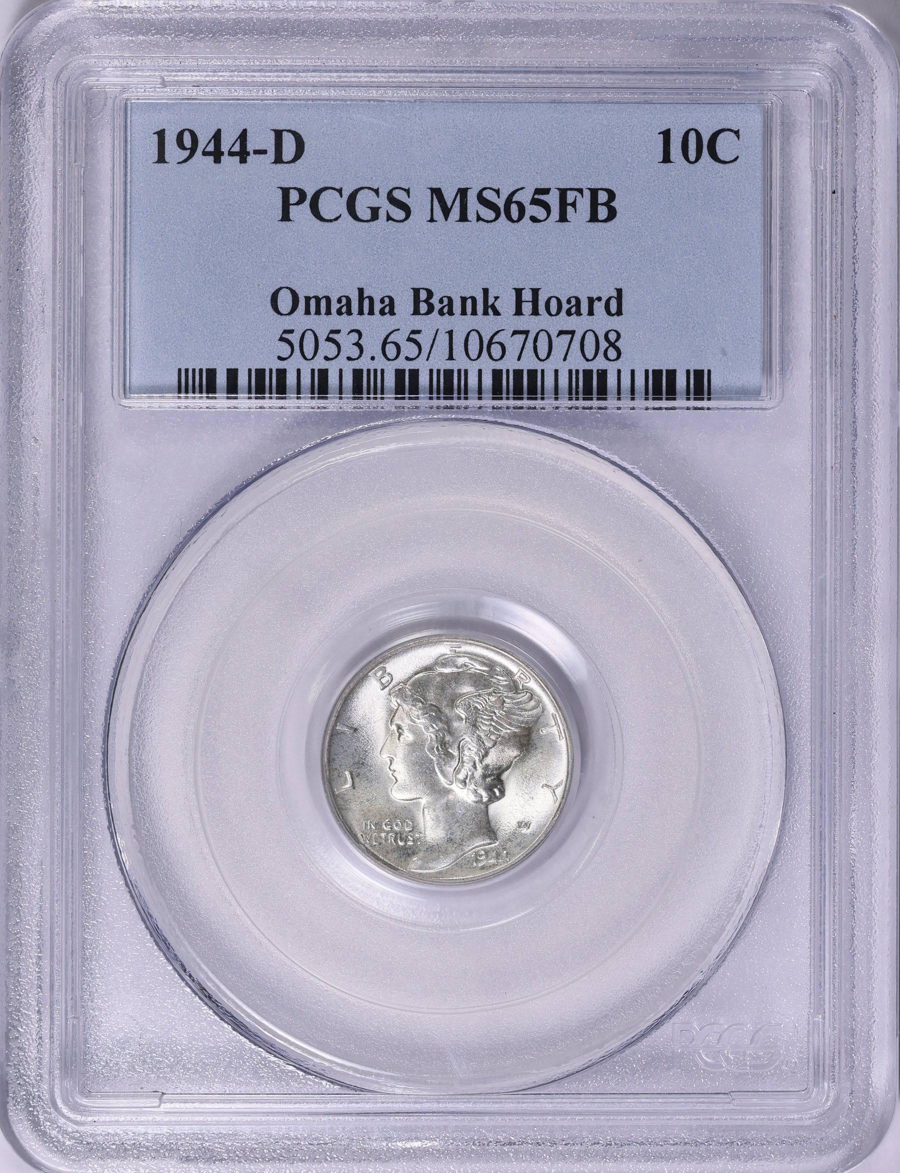 1944-D Mercury Dime PCGS MS-65 FB (Omaha Bank Hoard) (Item 1822241) | GreatCollections Coin Auctions