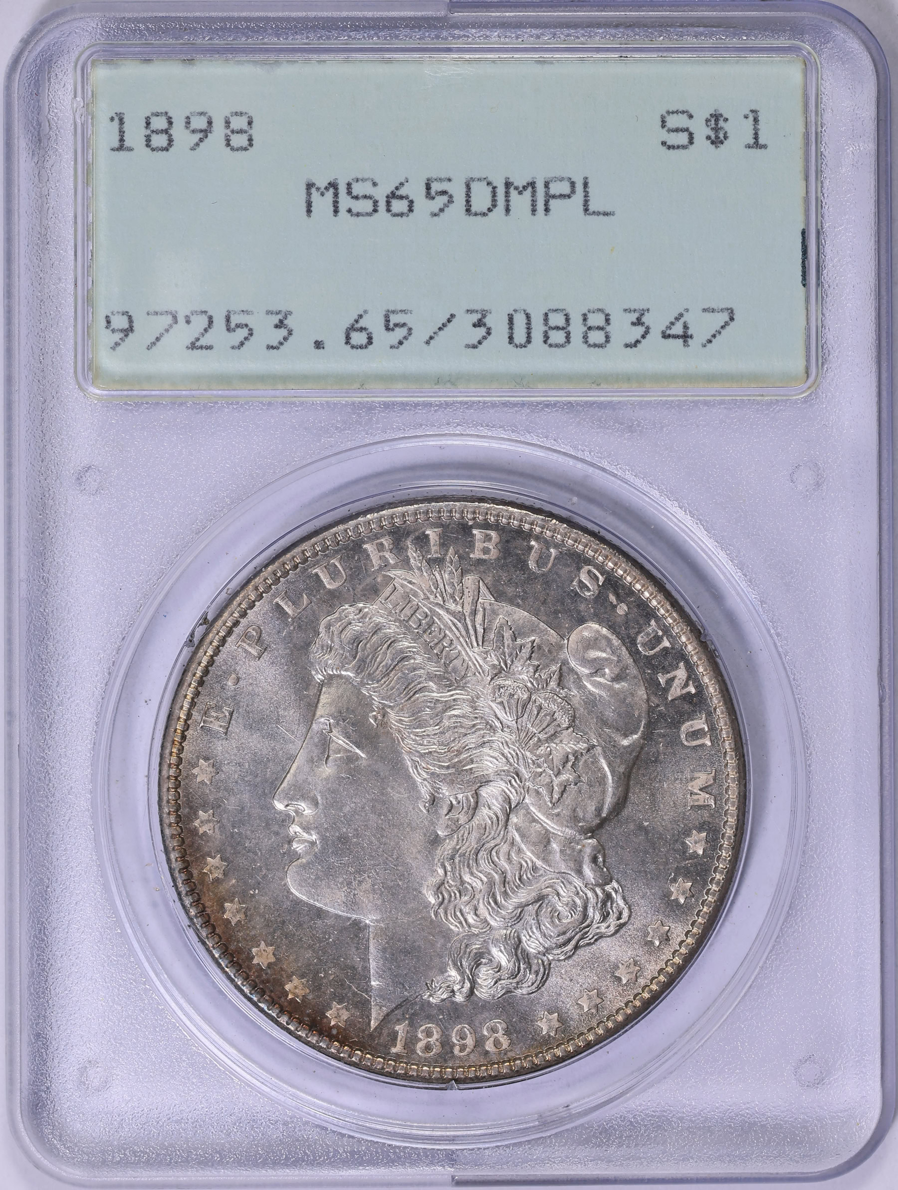 1898 Morgan Silver Dollar PCGS MS-65 DMPL OGH (1st Gen) (Item 1822244) | GreatCollections Coin ...