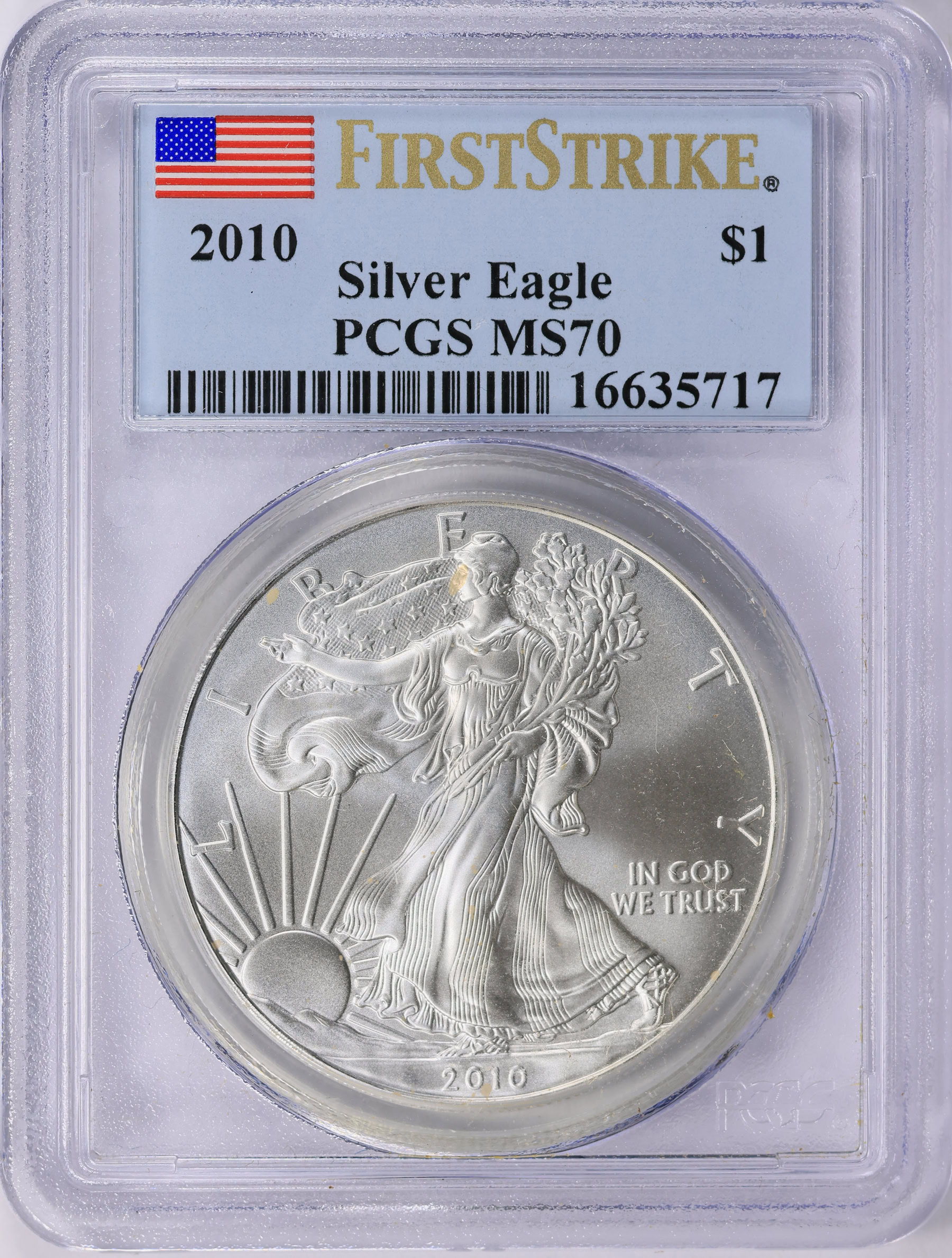 2010 $1 Silver Eagle First Strike PCGS MS-70 (Item 1822260 ...