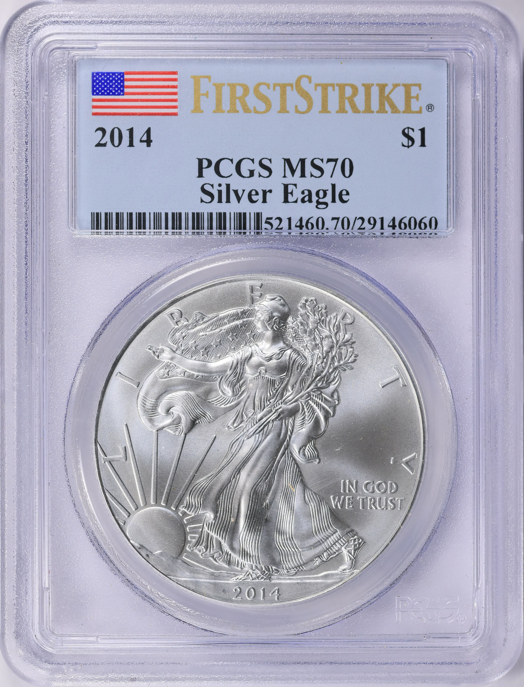 2014 $1 Silver Eagle First Strike PCGS MS-70 (Item 1822267) | GreatCollections Coin Auctions