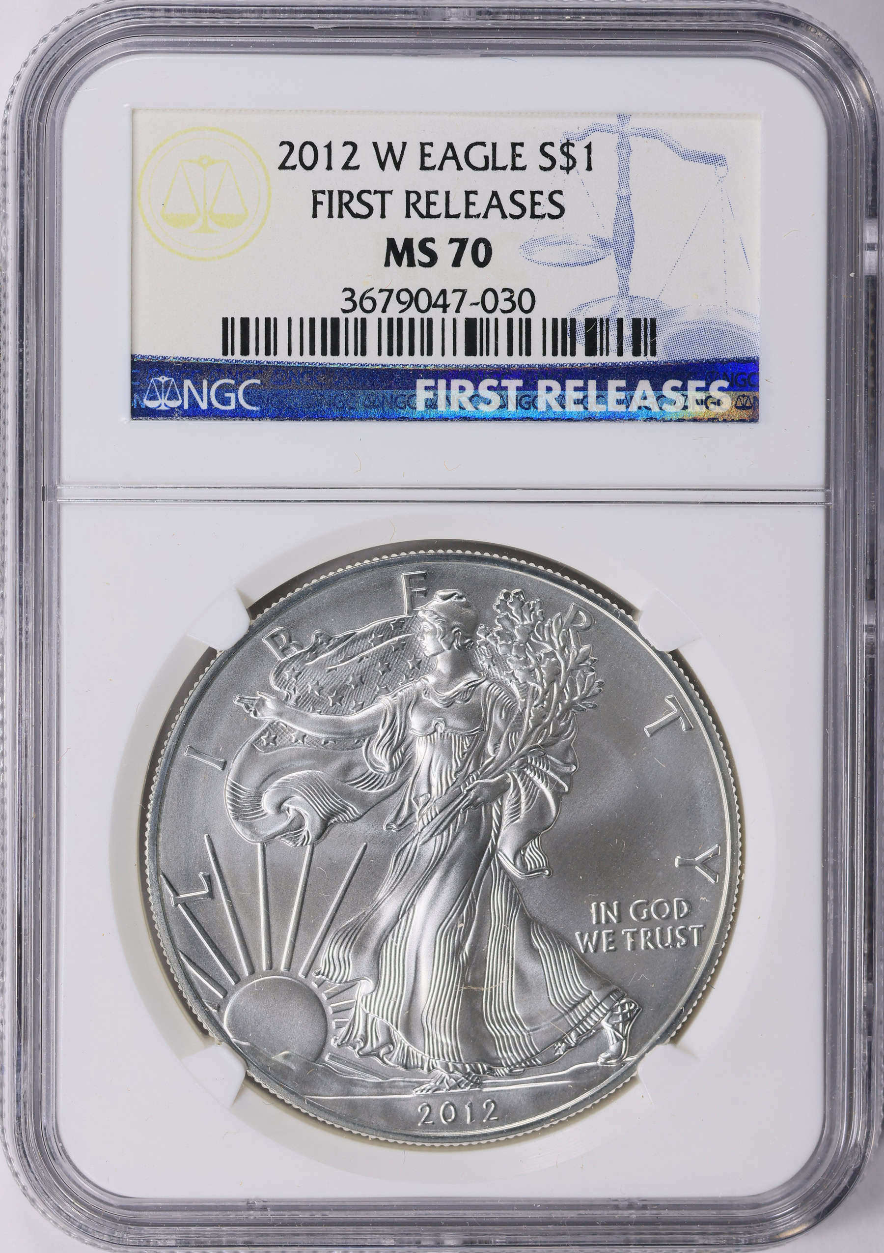 2012-W $1 Silver Eagle Burnished First Releases NGC MS-70 (Item 1822286) | GreatCollections Coin ...
