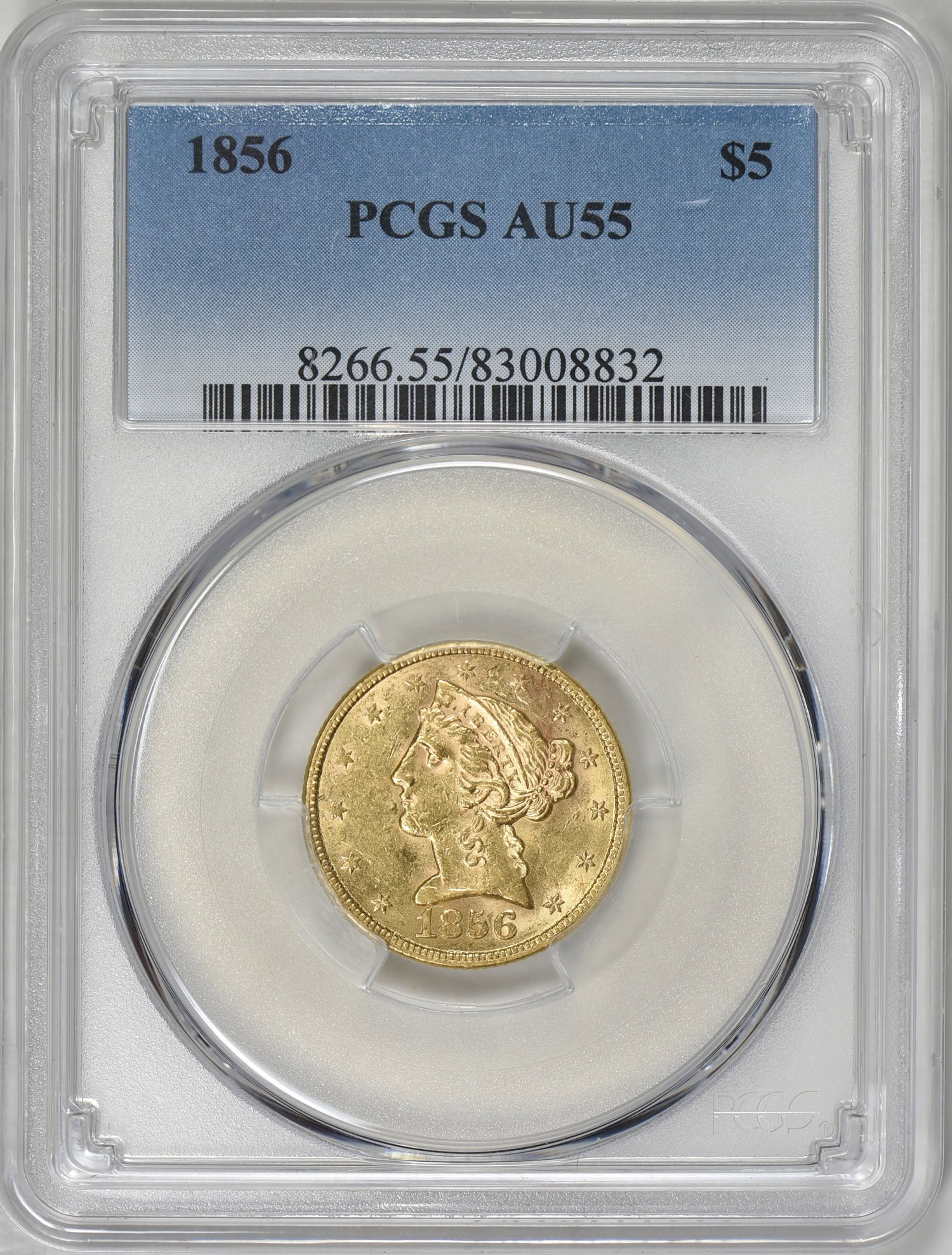 1856 Liberty Gold Half Eagle PCGS AU-55 (Item 1822350) | GreatCollections Coin Auctions