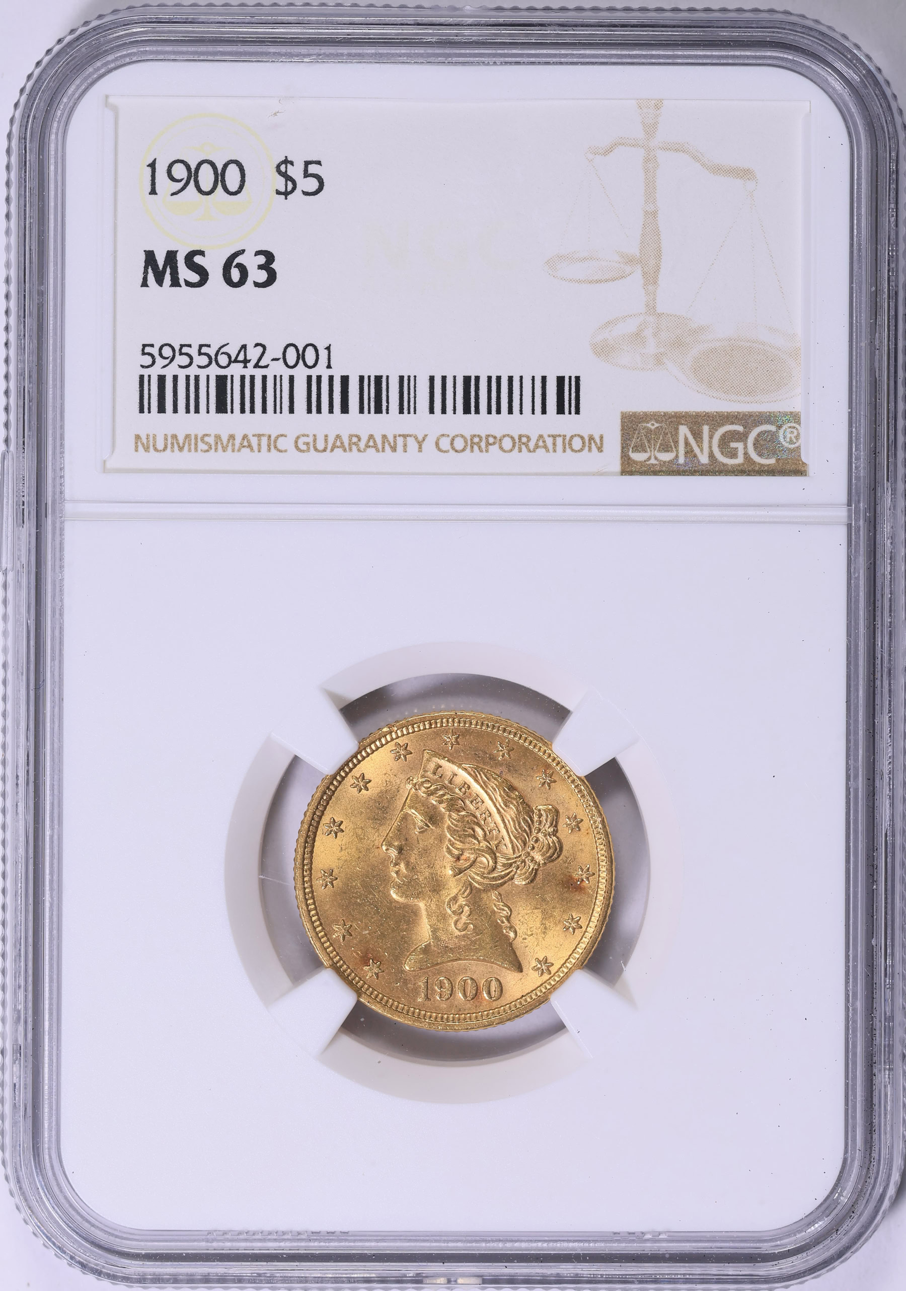 1900 Liberty Gold Half Eagle NGC MS-63 (Item 1822370) | GreatCollections Coin Auctions