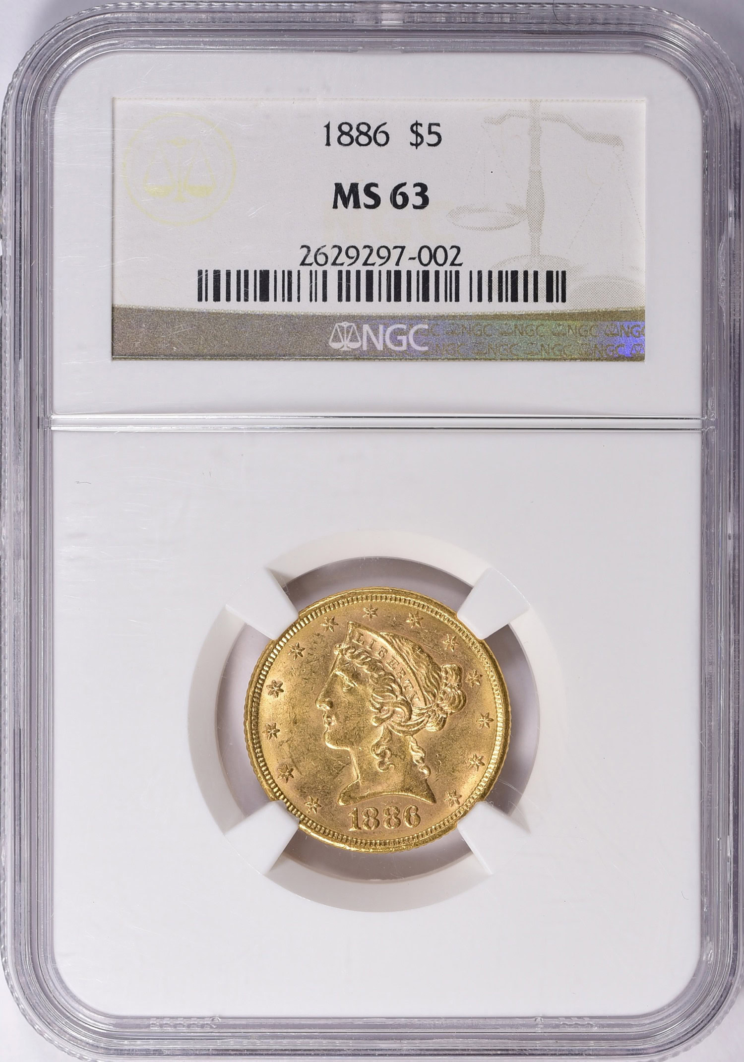 1886 Liberty Gold Half Eagle NGC MS-63 (Item 1822392 ...