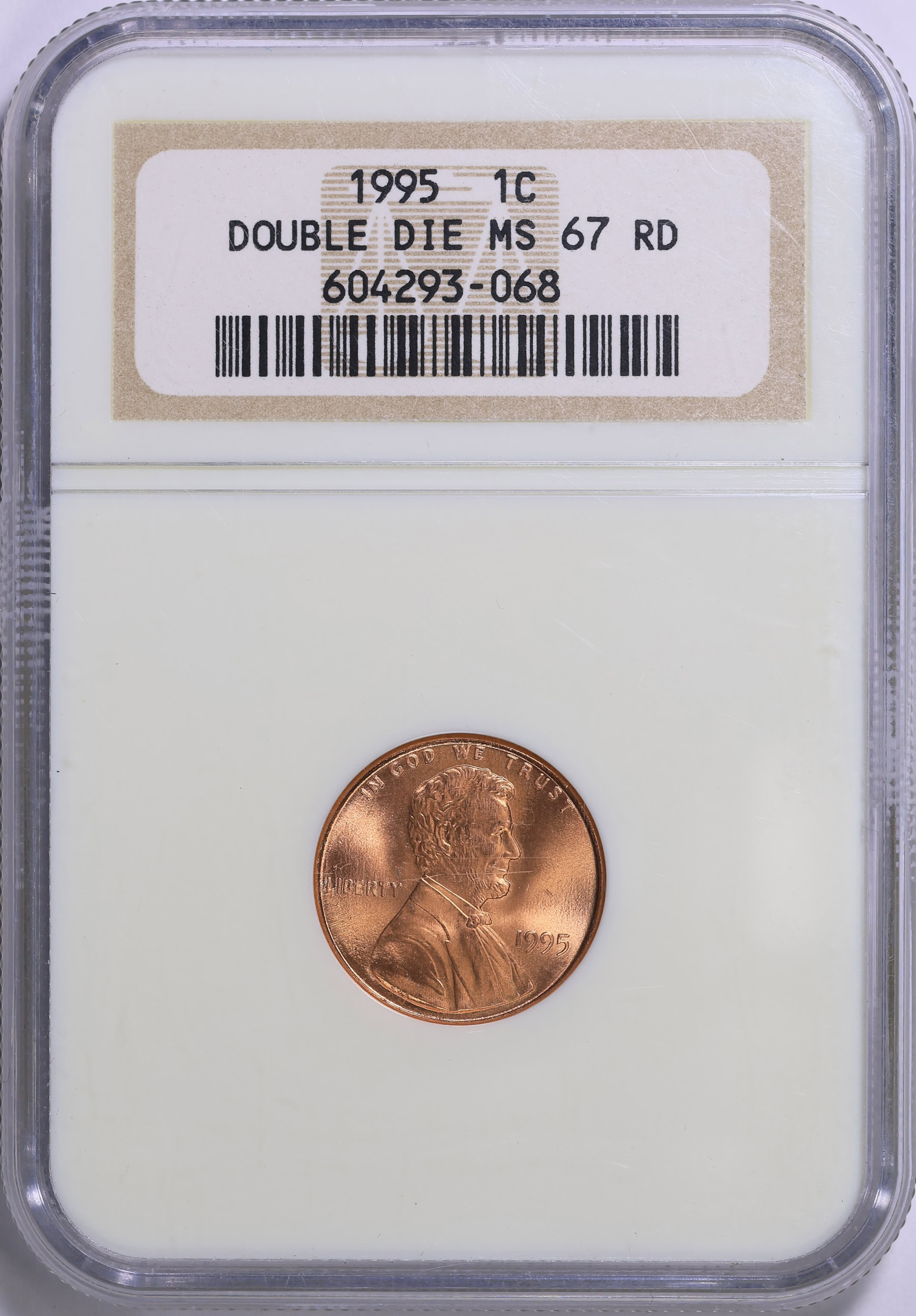 1995 Lincoln Cent Doubled Die Obverse NGC MS-67 RD (Item 1822413 ...